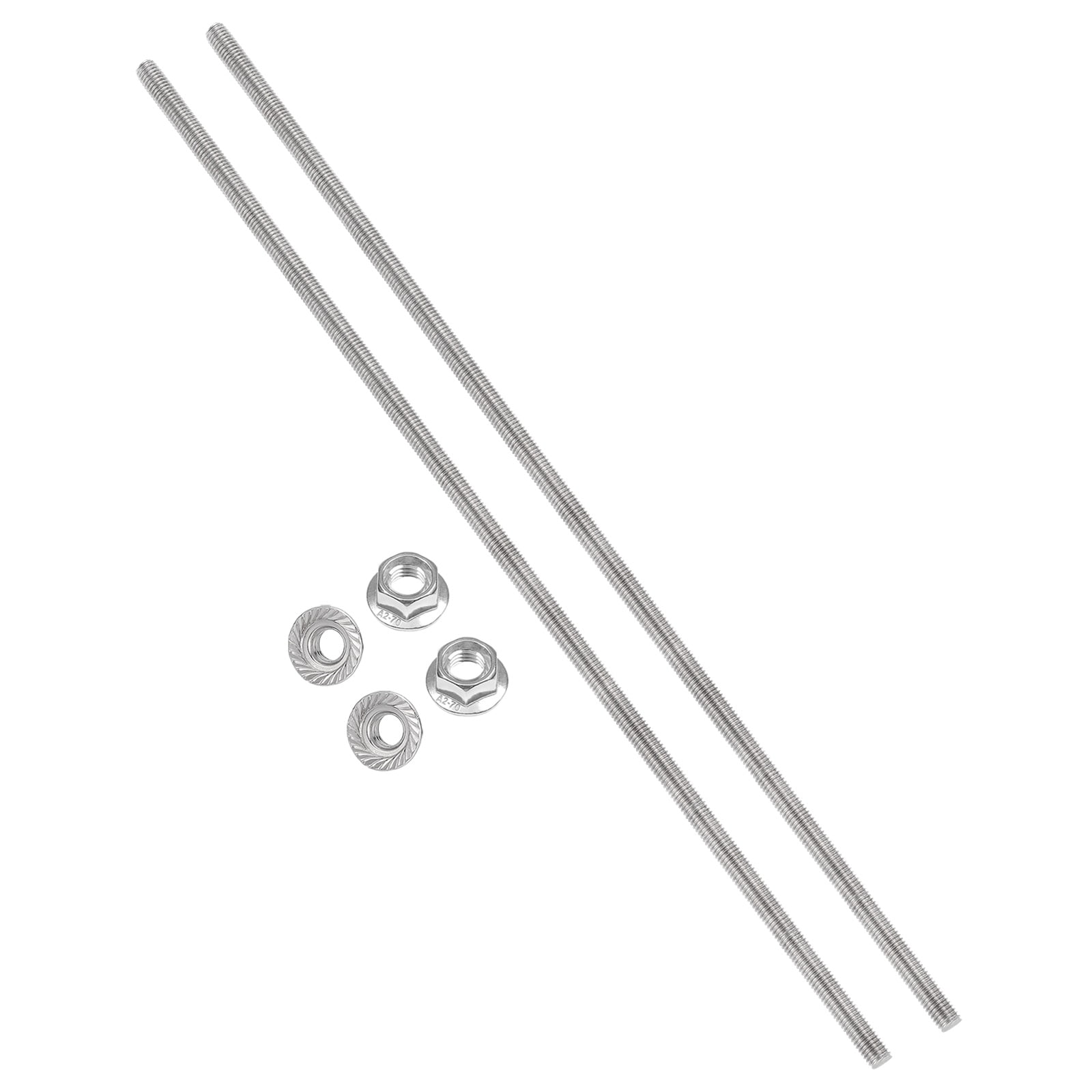 Uxcell 2 Set M8 x 1.25mm Fully Threaded Rods 16 Inch, 304 Stainless ...