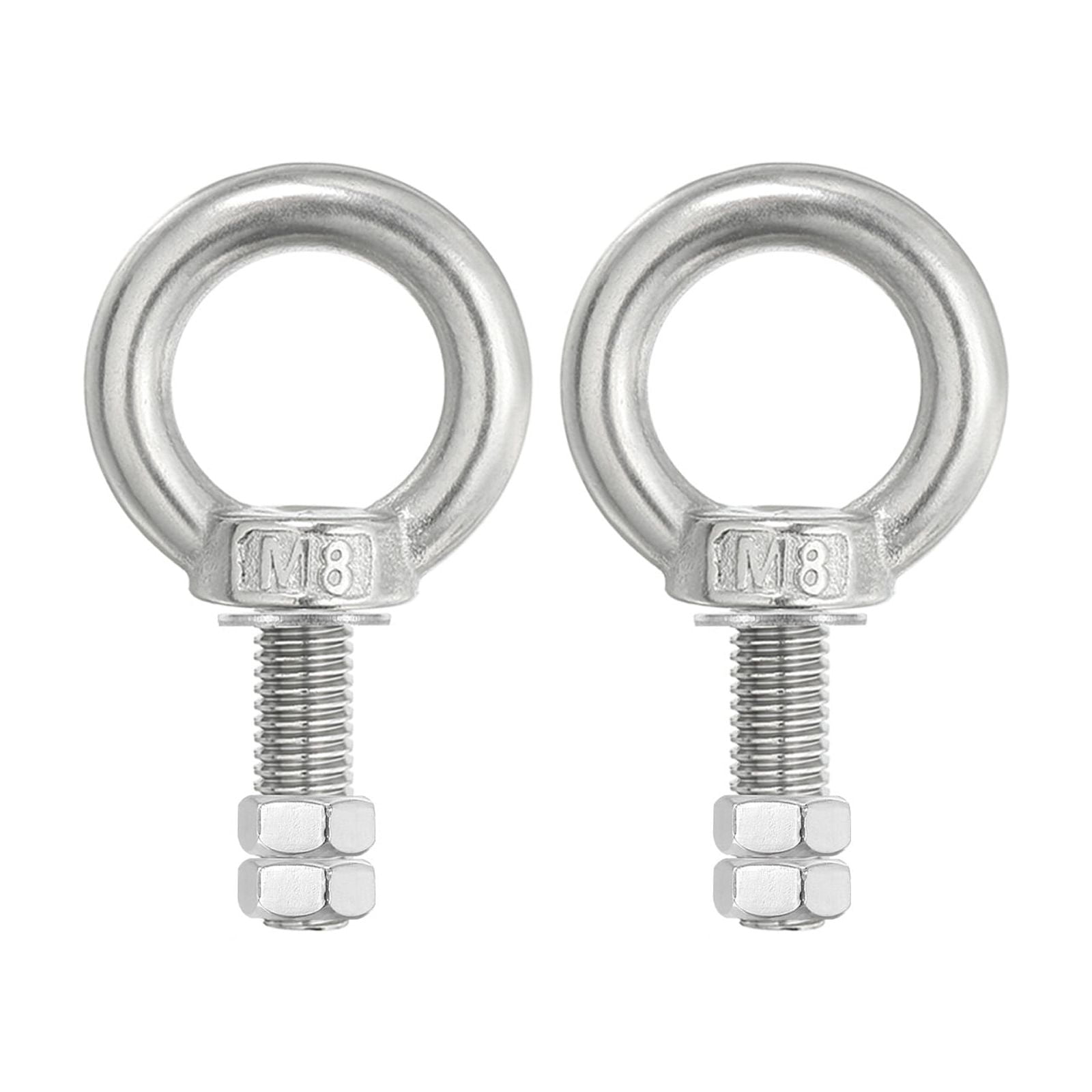 Uxcell 2 Set M8x35 Lifting Shoulder Eye Bolts, 304 Stainless Steel Eye ...