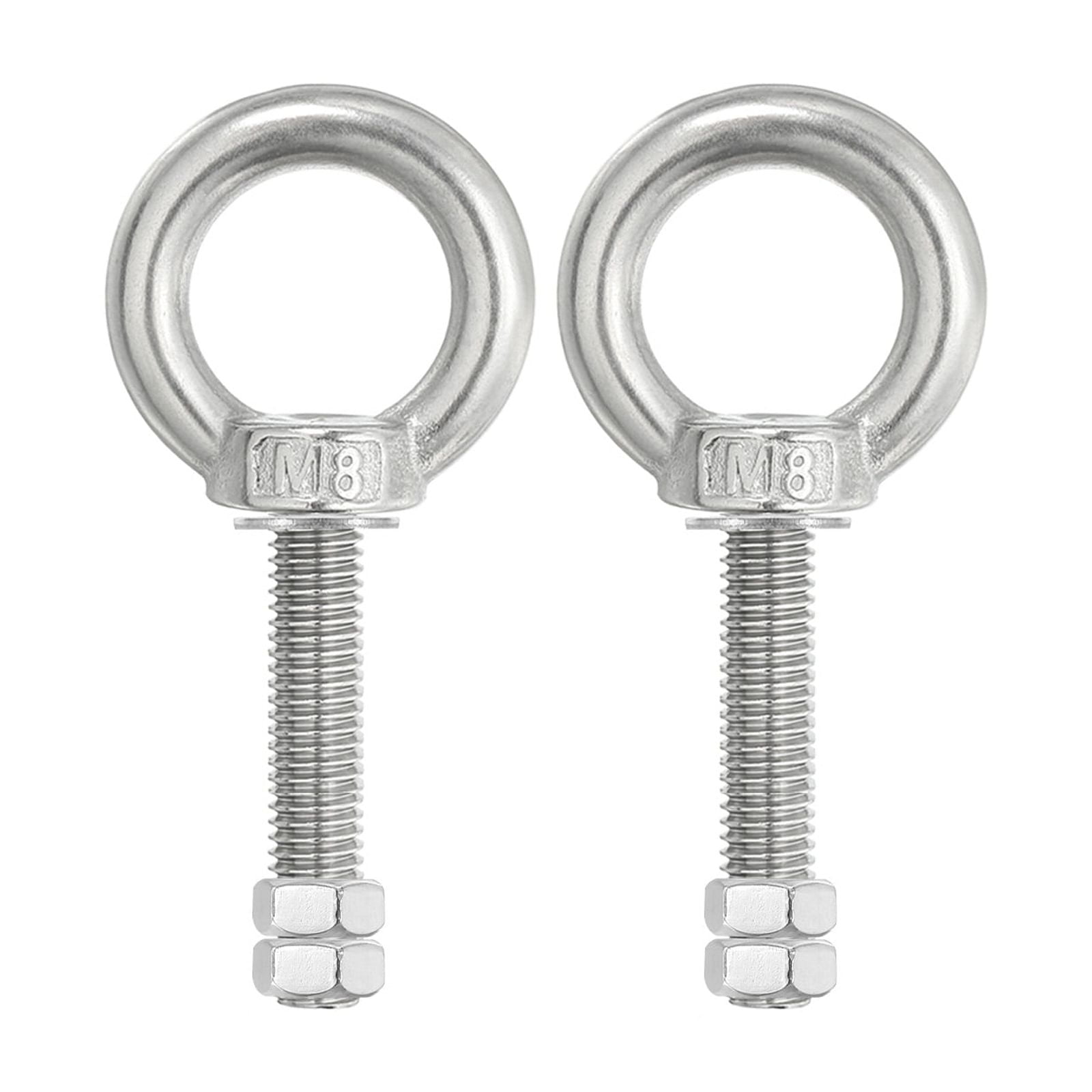Uxcell 2 Set M8x50 Lifting Shoulder Eye Bolts, 304 Stainless Steel Eye ...