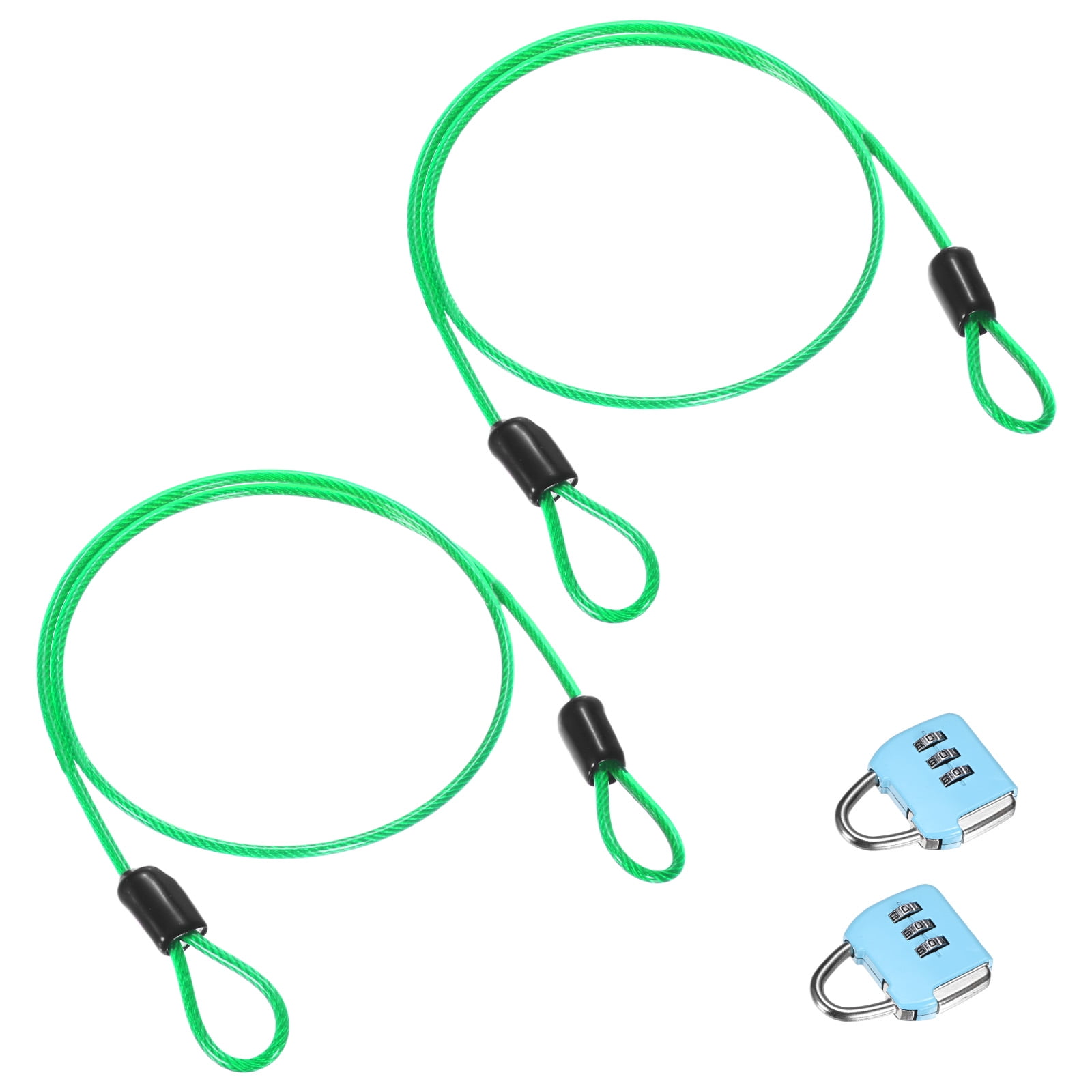 Uxcell 2-Set Security Cable Lock with 3 Digit Combination Lock, 6.56FT ...