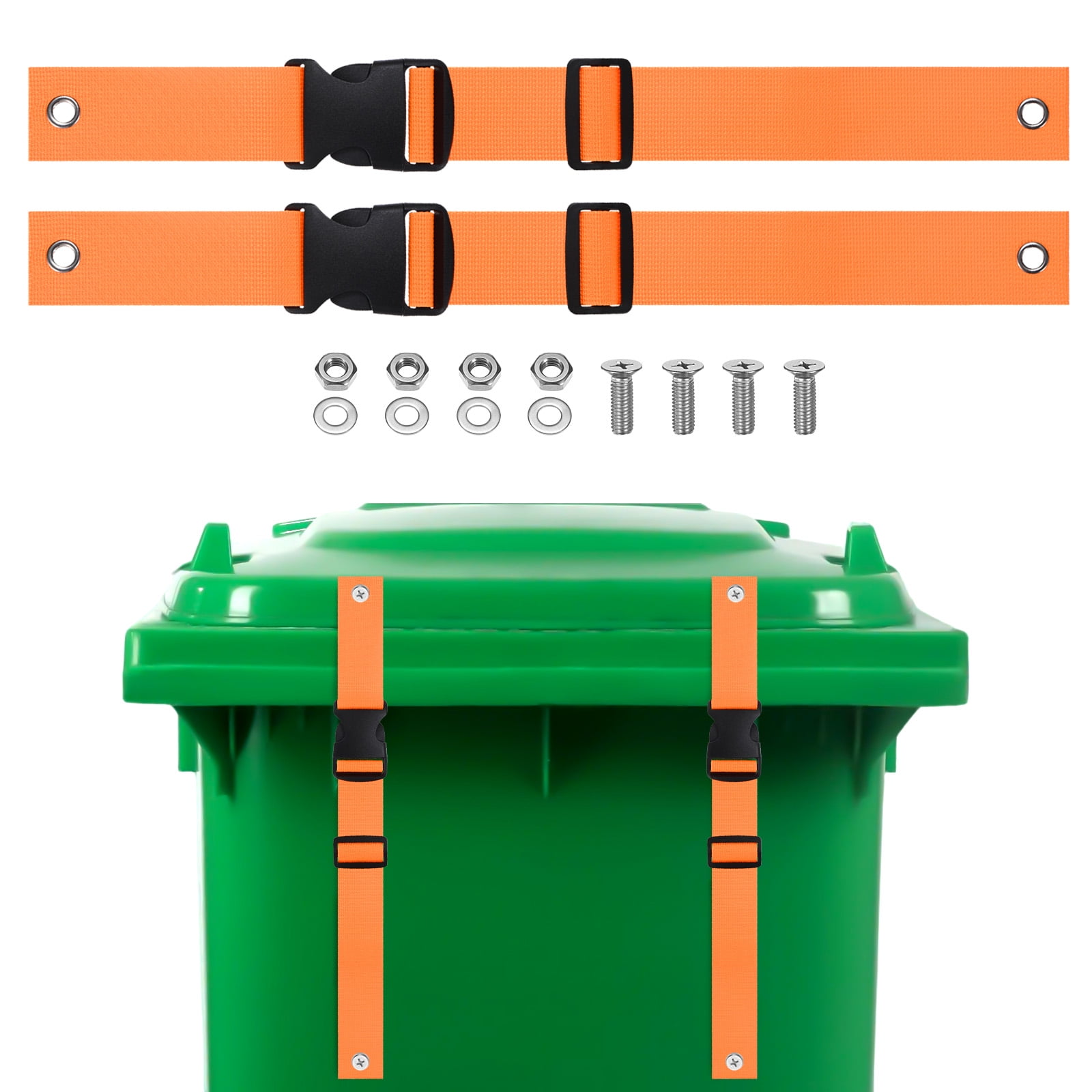 Uxcell 2-Set Trash Can Locks for Animals, 15.7-19.6 Inch Adjustable ...
