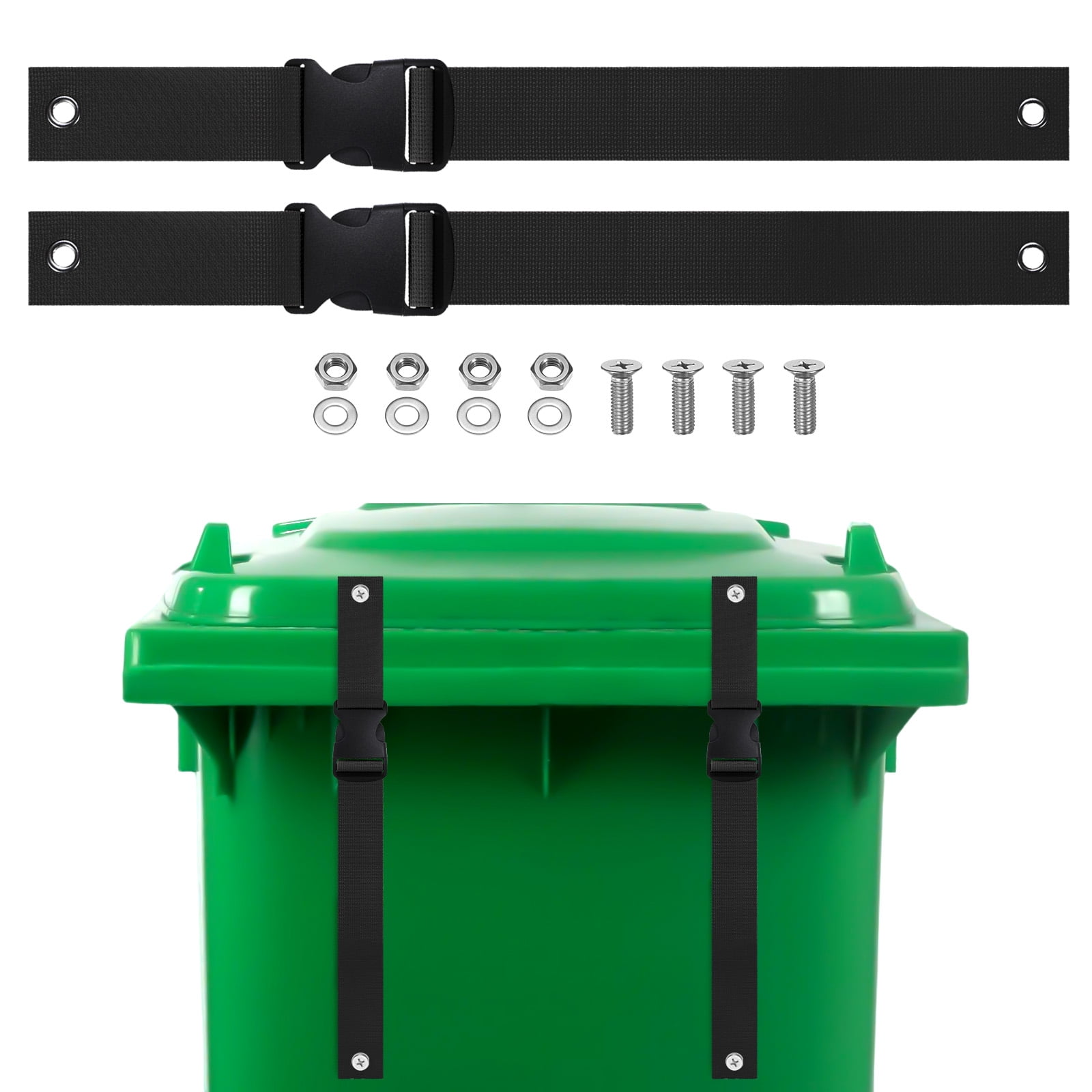 Uxcell 2-Set Trash Can Locks for Animals, 17 Inch Buckle Type Raccoons ...