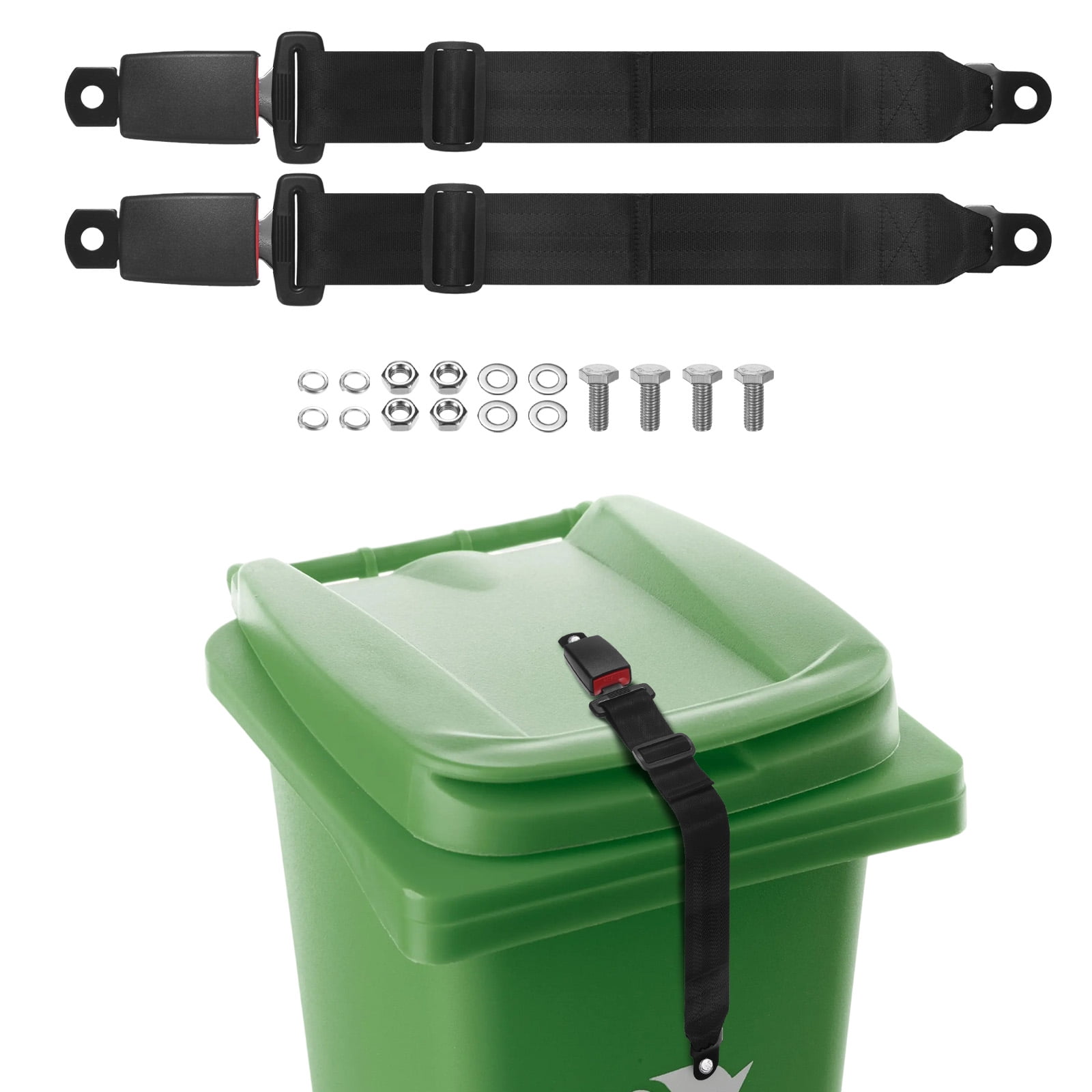Uxcell 2-Set Trash Can Locks for Animals, 30-95 Gallon Adjustable ...