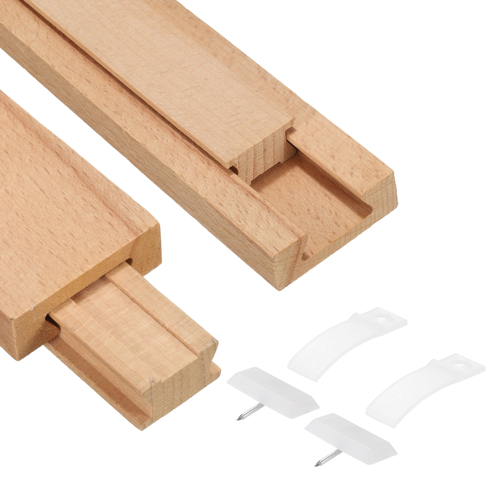 Uxcell 2 Set Wooden Drawer Slides, 17-3/4" (45 CM) with Plastic Slide ...