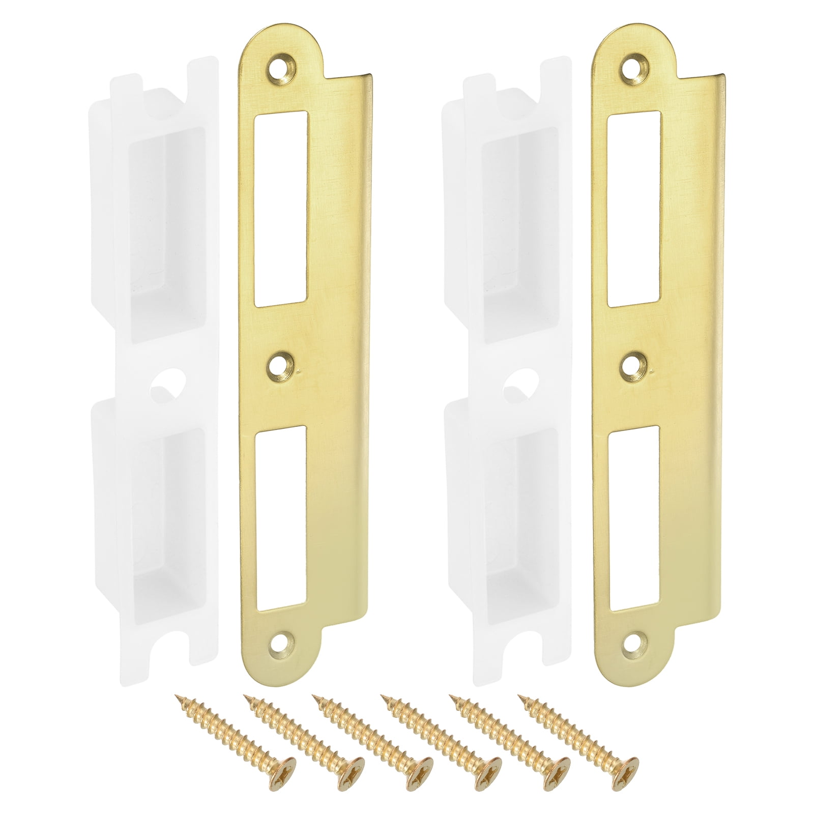 Uxcell 2 Sets 40mm x 180mm Stainless Steel Deadbolt Strike Plate, Gold ...