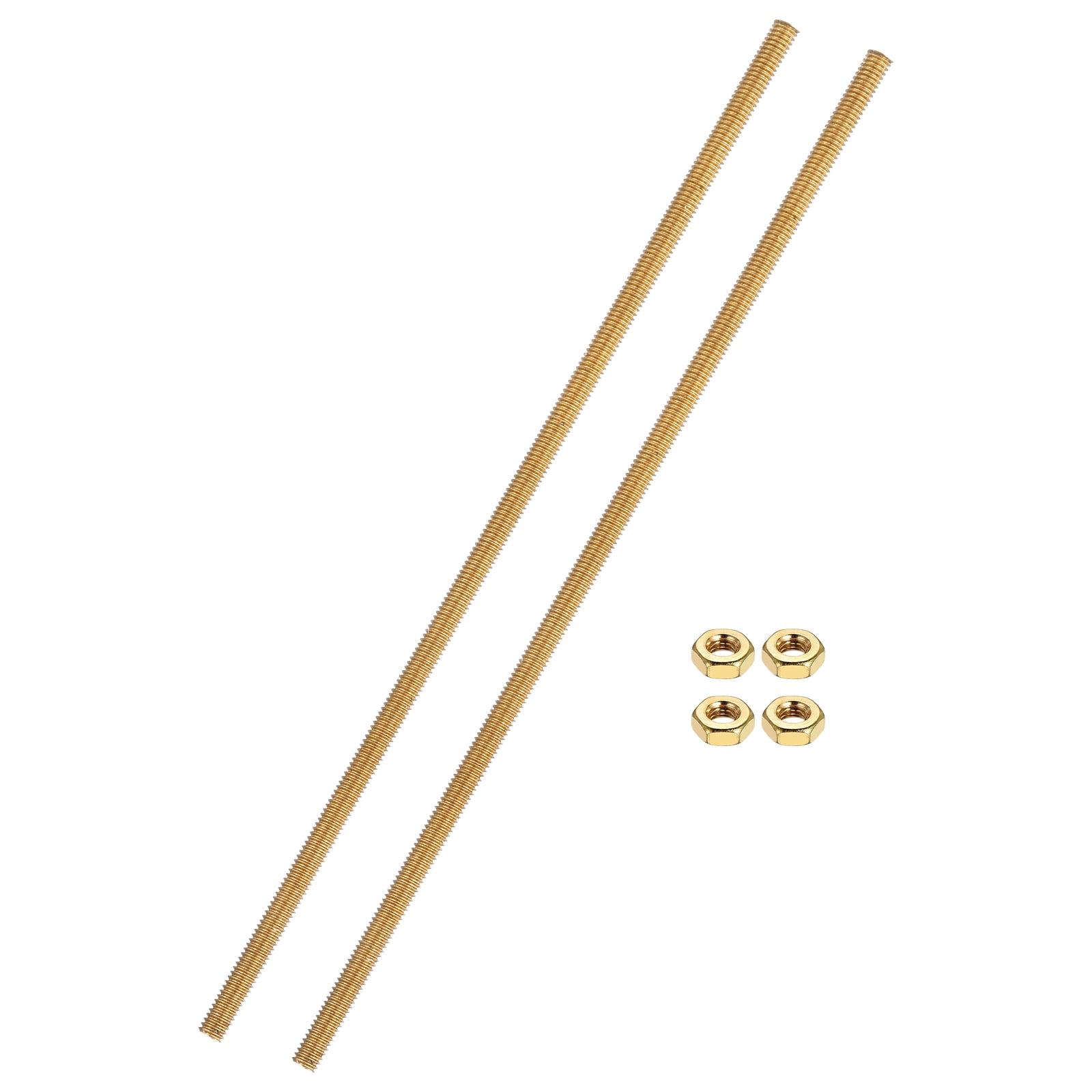 Uxcell 2 Sets Brass Fully Threaded Rod, M2.5x0.45mm Pitch Right Hand ...