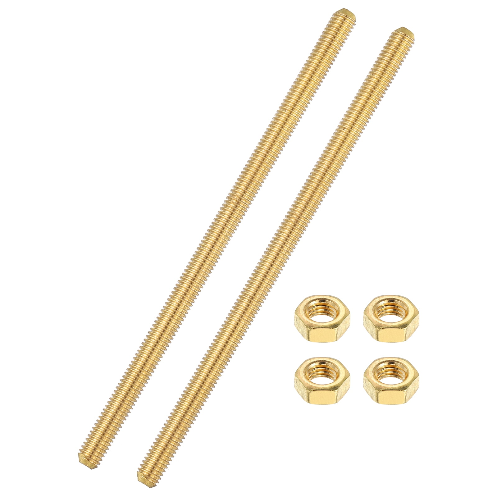 Uxcell 2 Sets Brass Fully Threaded Rod, M5x0.8mm Pitch Right Hand ...