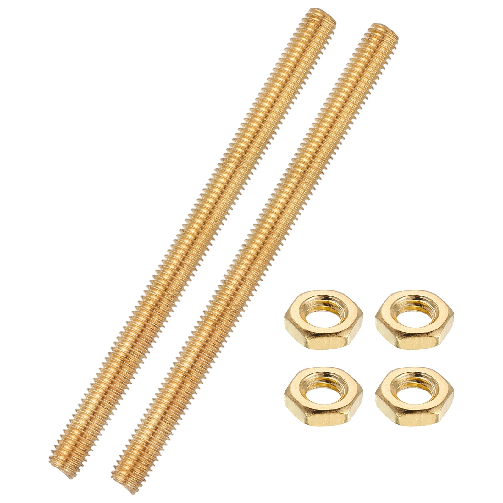 Uxcell 2 Sets Brass Fully Threaded Rod, M8x1.25mm Pitch Right Hand ...