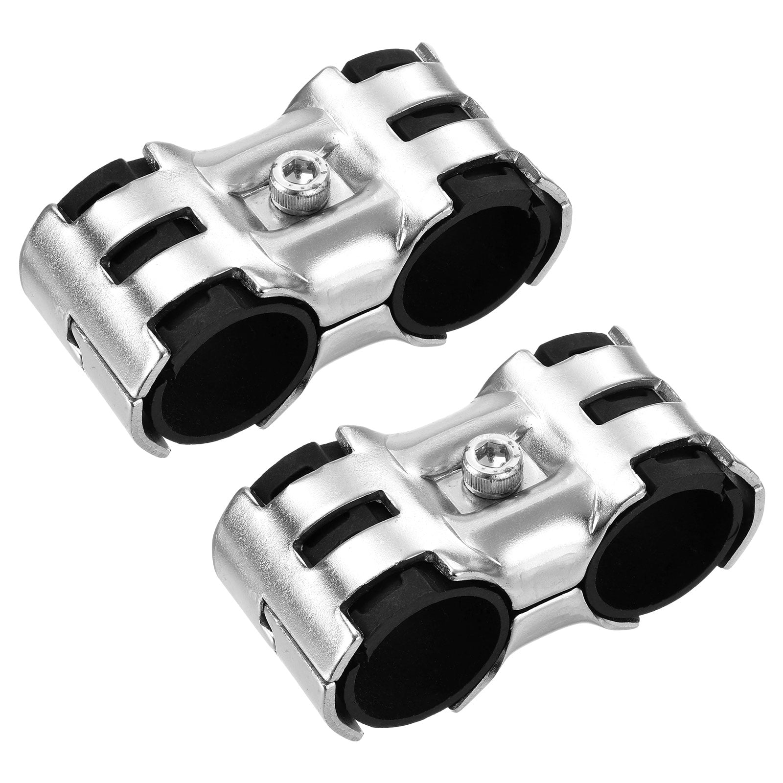 Uxcell 2 Sets Pipe Clamp Connector, 84 x 35mm End Rail Clamps Fit 1-1/8 ...