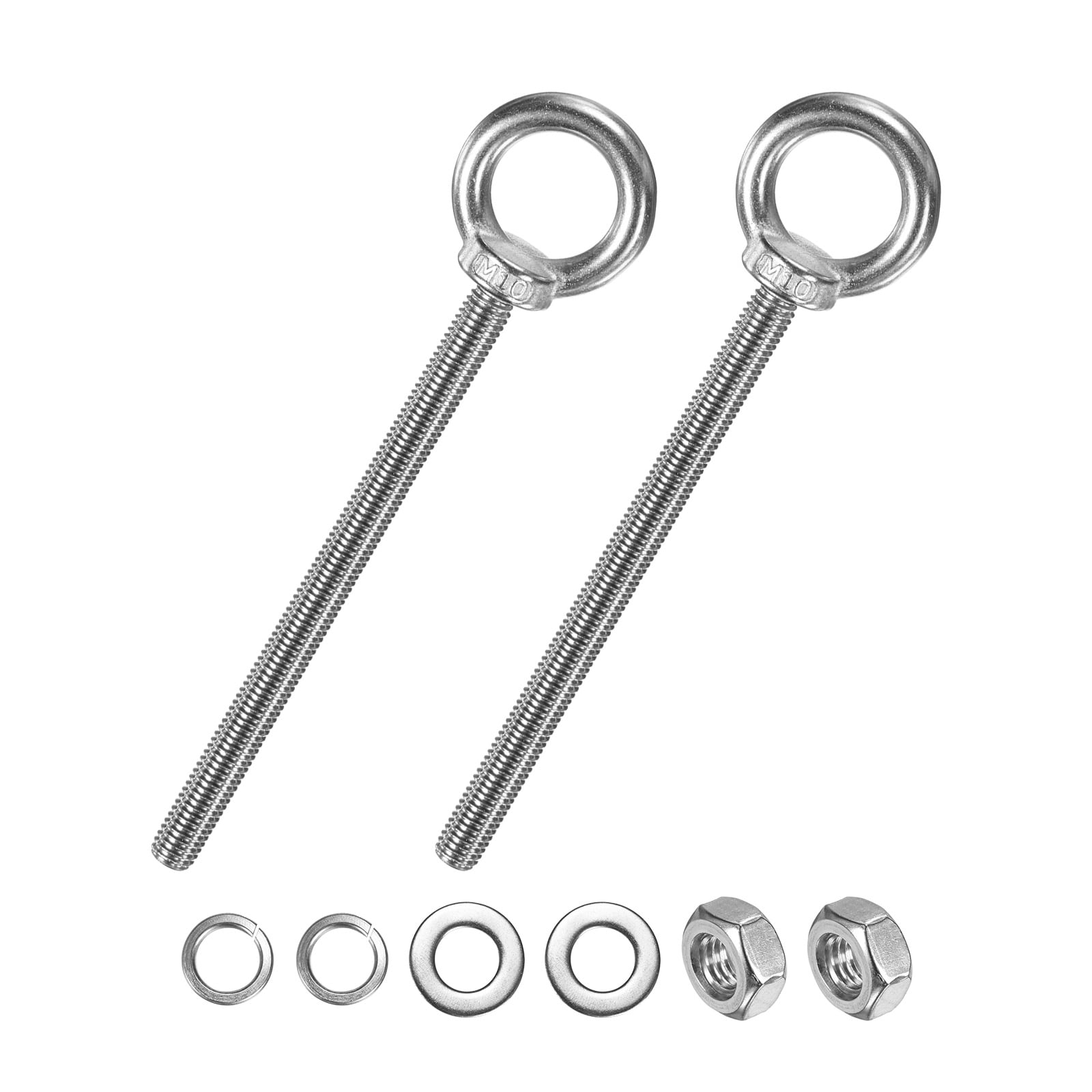 Uxcell 2-Sets Stainless Eyebolt M10x150mm Shoulder Lifting Eye Bolt ...