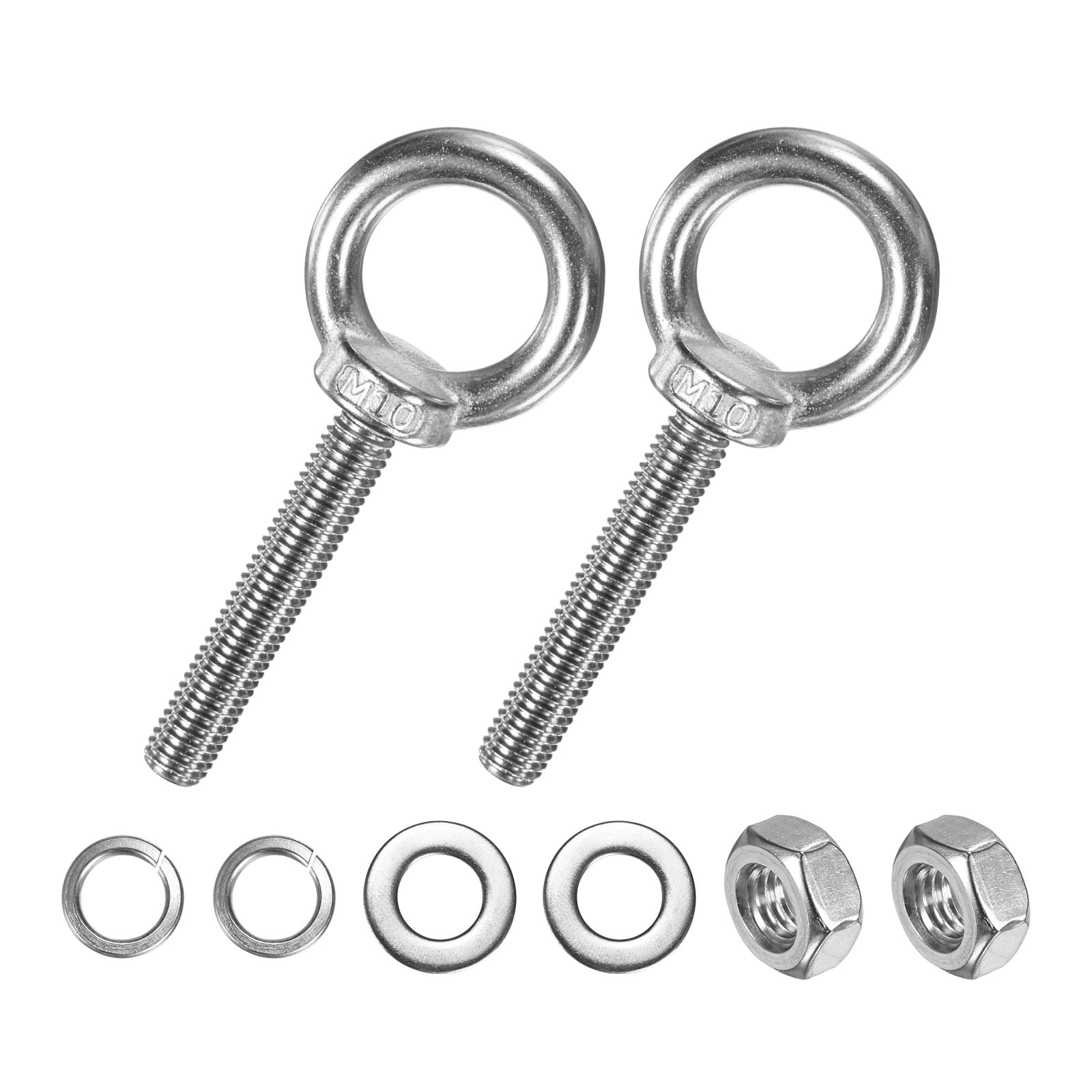 Uxcell 2-Sets Stainless Eyebolt M10x60mm Shoulder Lifting Eye Bolt with ...