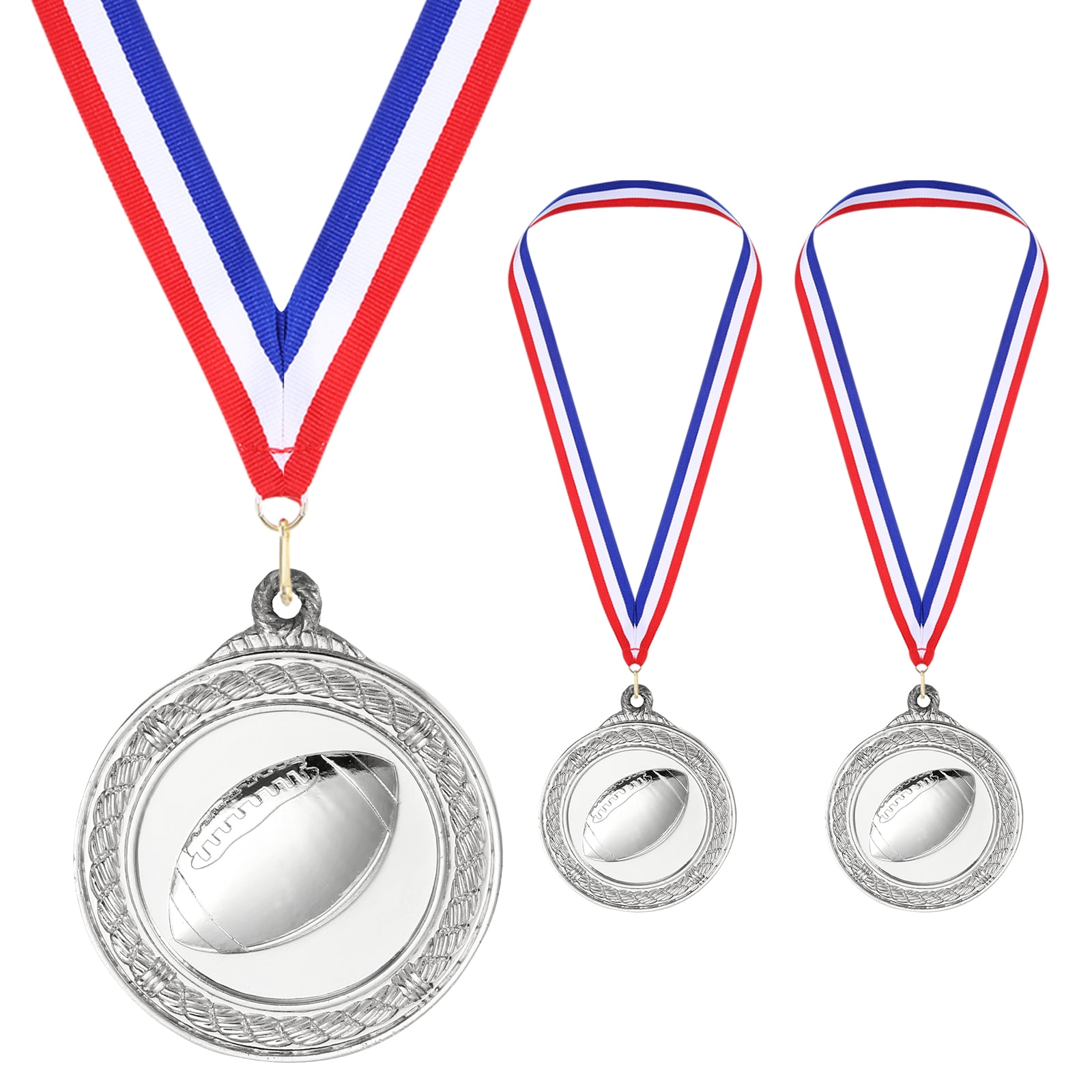 Uxcell 2" Silver Rugby Medals, 3Pcs Rugby Award Medals - Walmart.com