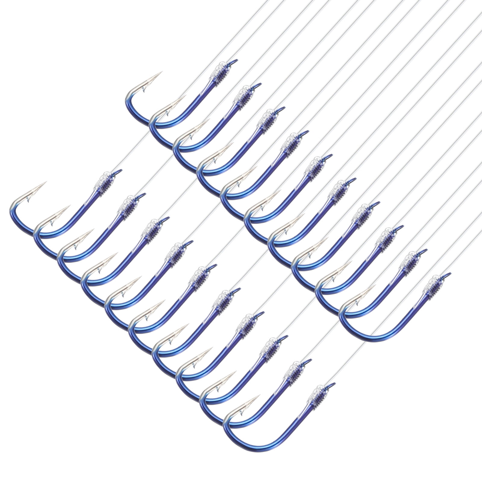 Uxcell 2# Small Fishing Hooks with 45cm Line, 0.31x0.16 Inch Double ...