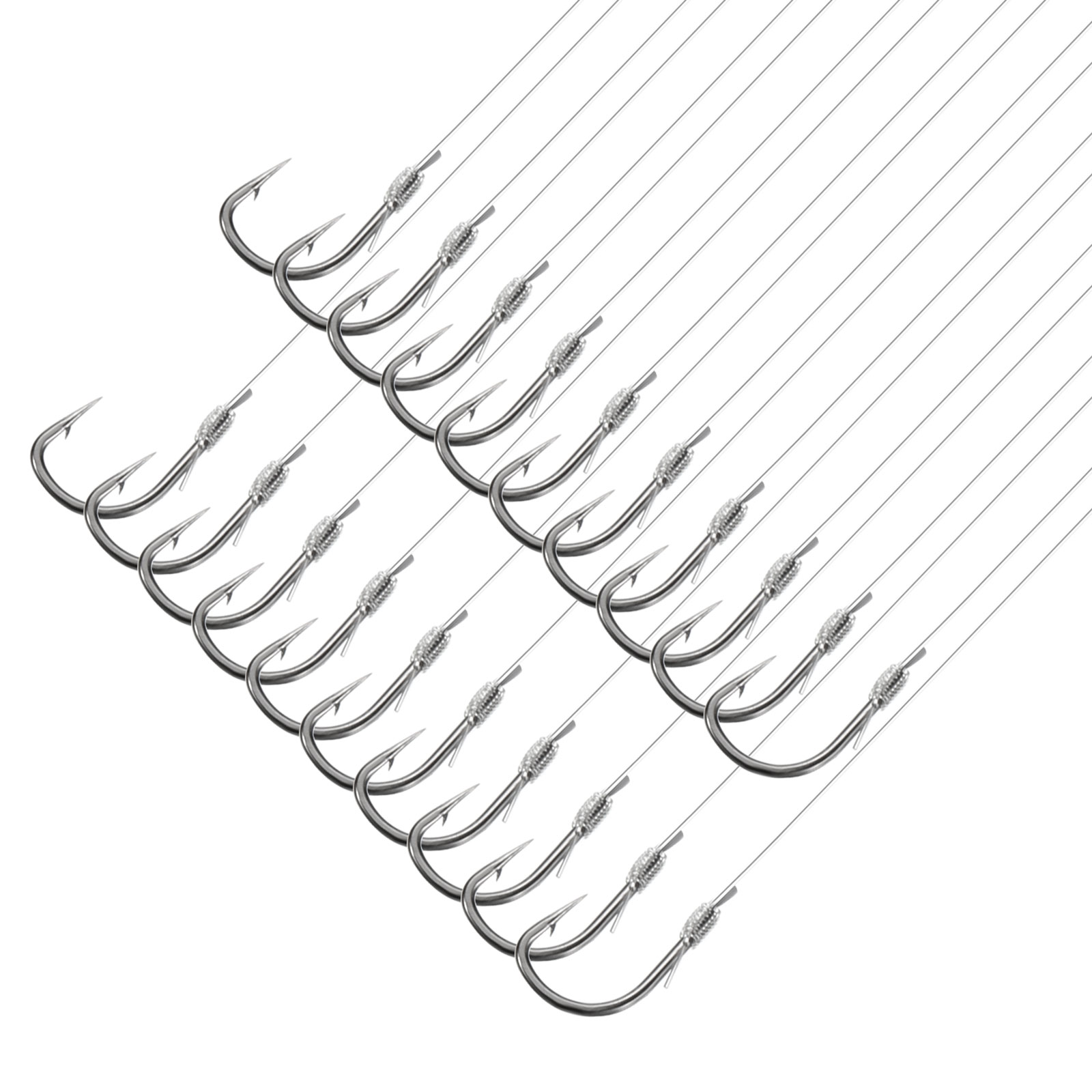 Uxcell 2# Small Fishing Hooks with 45cm Line, 0.3x0.17 Inch Double Hook ...
