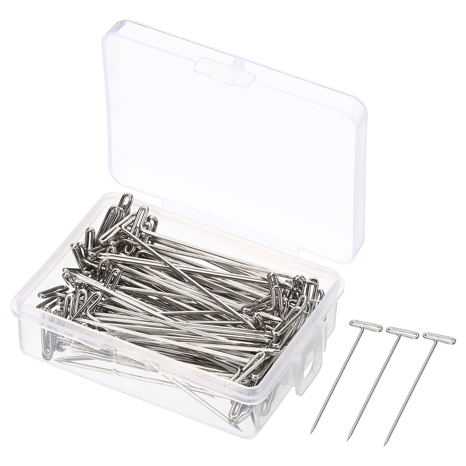 Uxcell 2'' T Shaped Pins Steel Blocking Pin Needles for Crafts, Silver ...