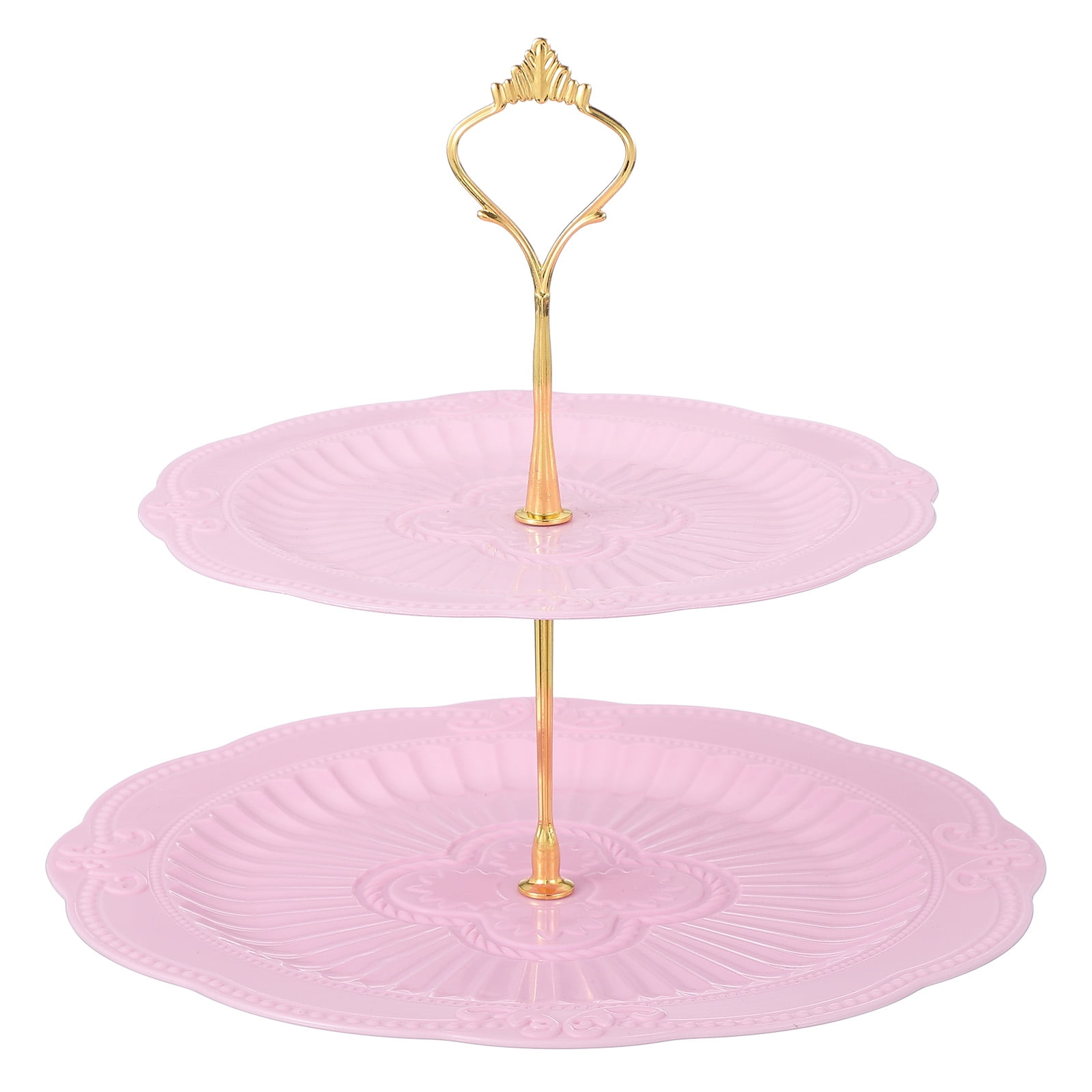 Uxcell 2-Tier Cupcake Stand Holder, Round Tiered Serving Tray 20/25cm ...