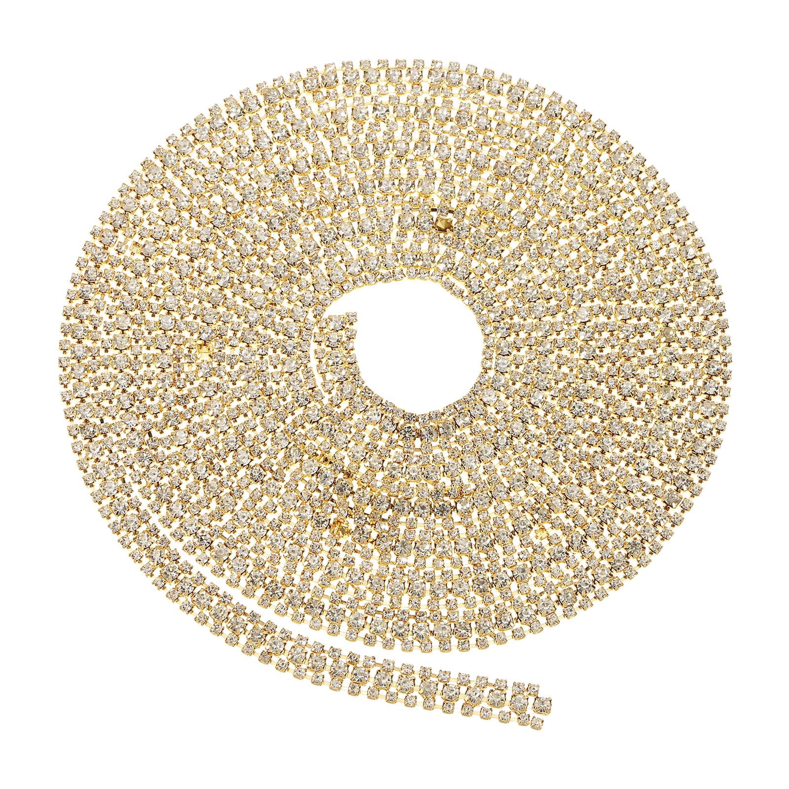 Uxcell 2 Yards 3 Rows Crystal Rhinestone Close Chain Trim, Claw Cup ...