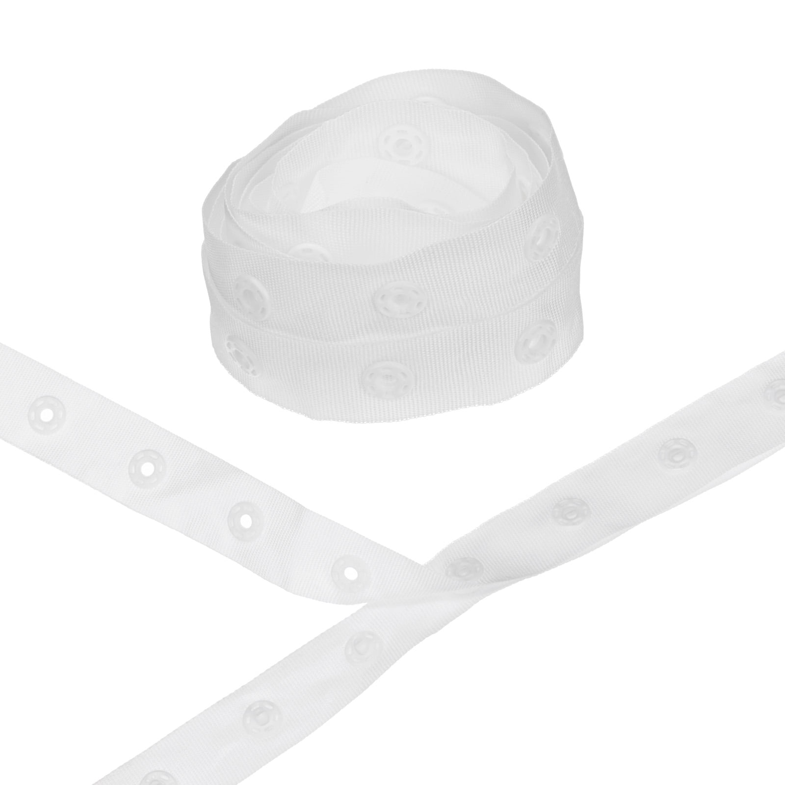 Uxcell 2 Yards Plastic Snap Buttons, Polyester Tape Hook & Eye Zipper ...