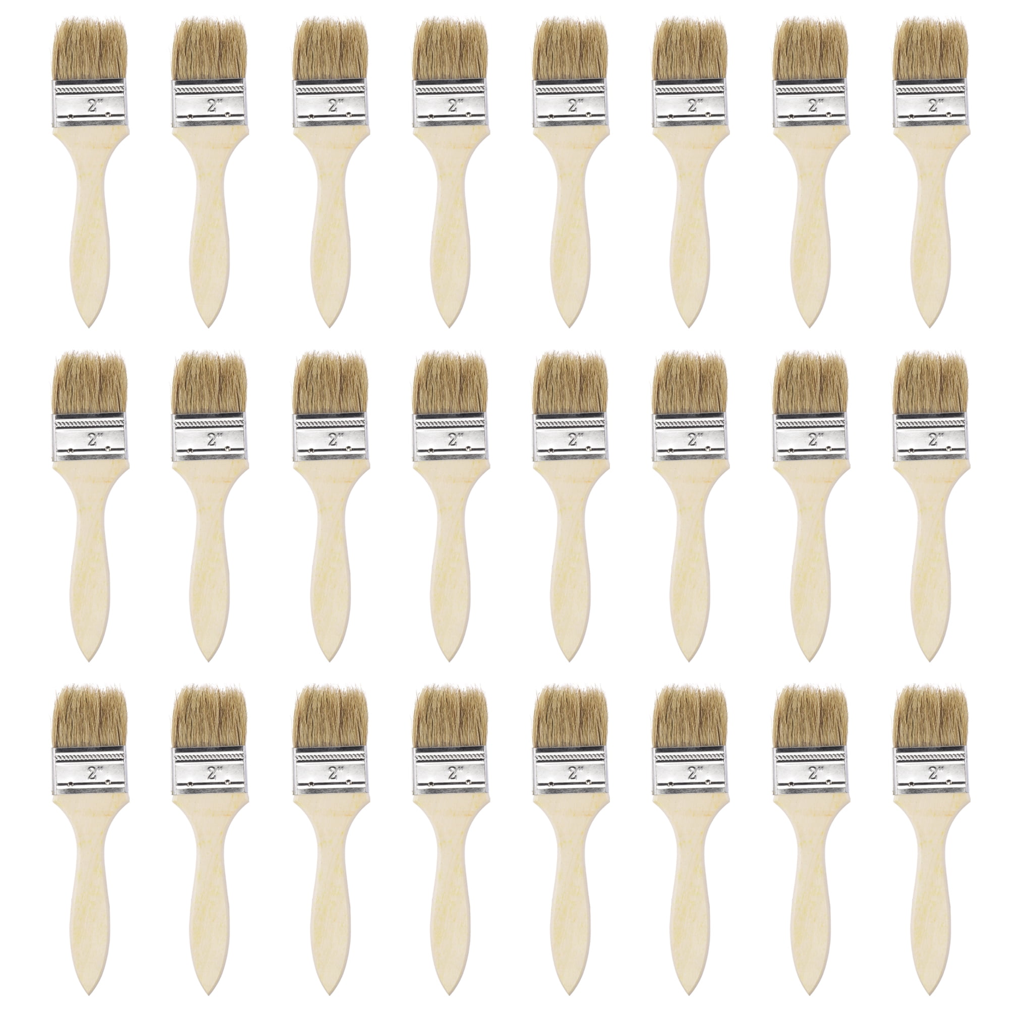 Uxcell 2 inch Natural Bristle Flat Edge with Wood Handle Paint Brush 24 ...