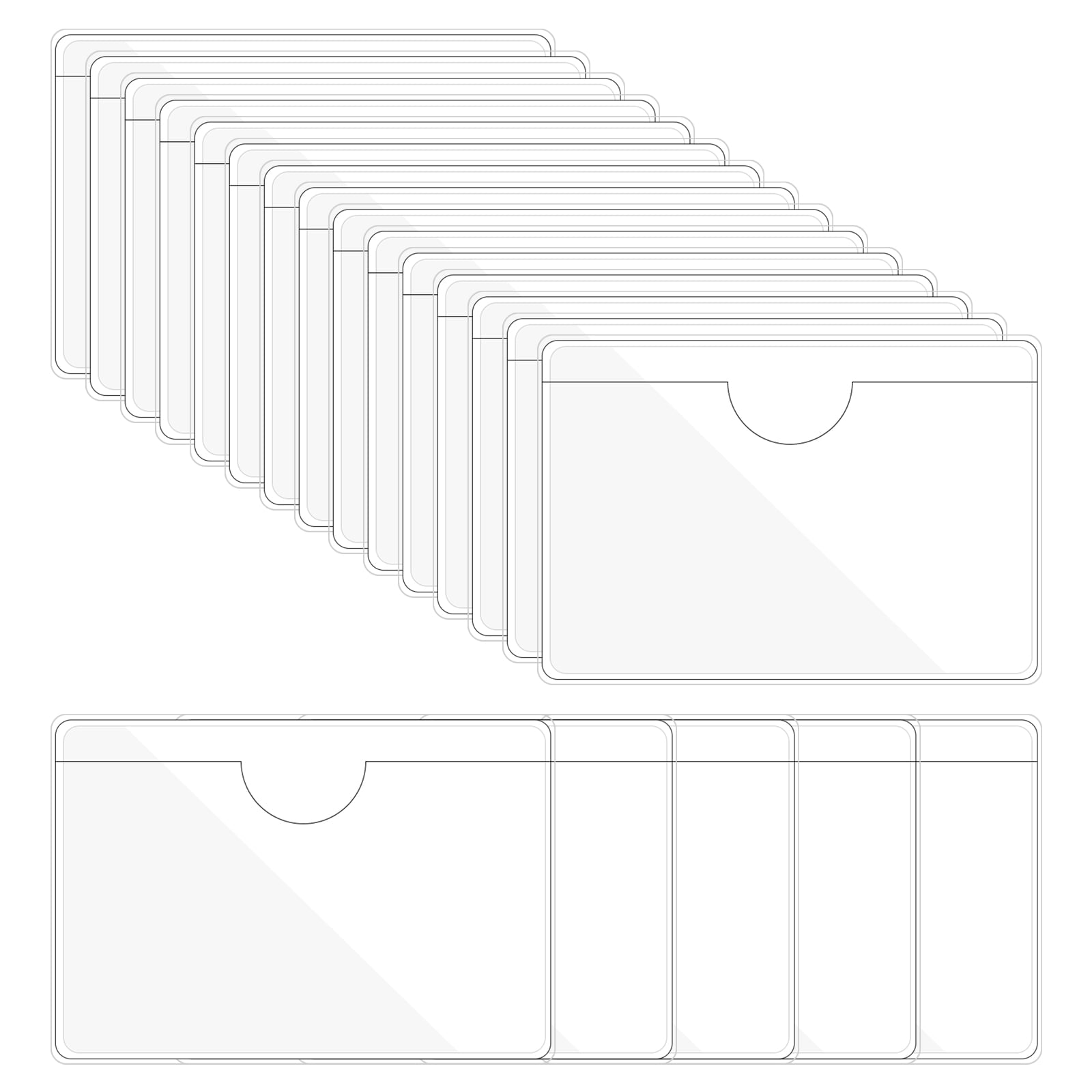 Uxcell 2" x 2.8" Self Adhesive Index Card Pockets Plastic Label Holder ...
