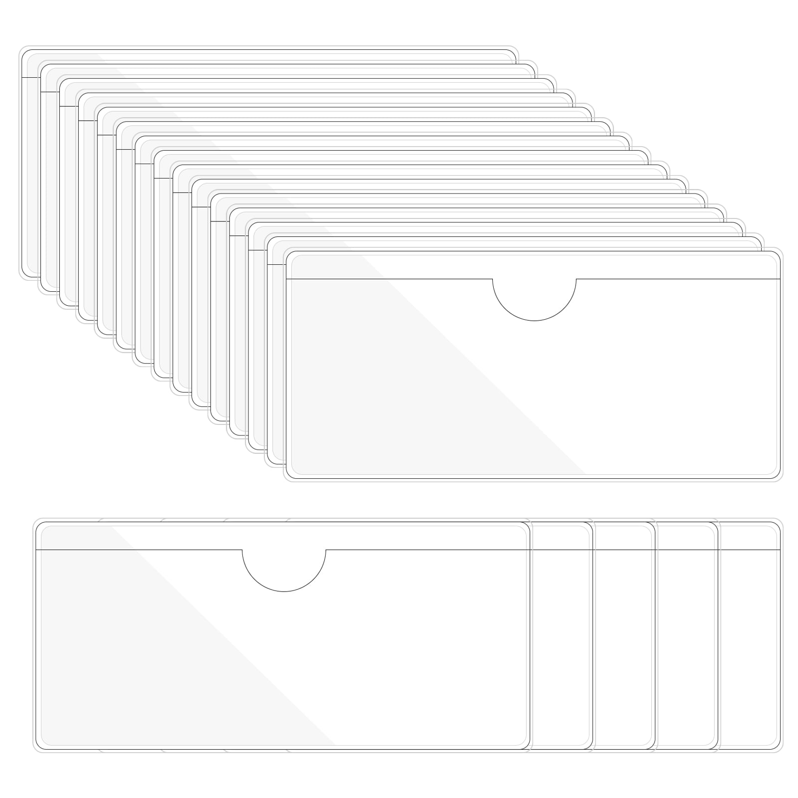 Uxcell 20Pcs Self Adhesive Index Card Pockets Plastic Label Holder ...