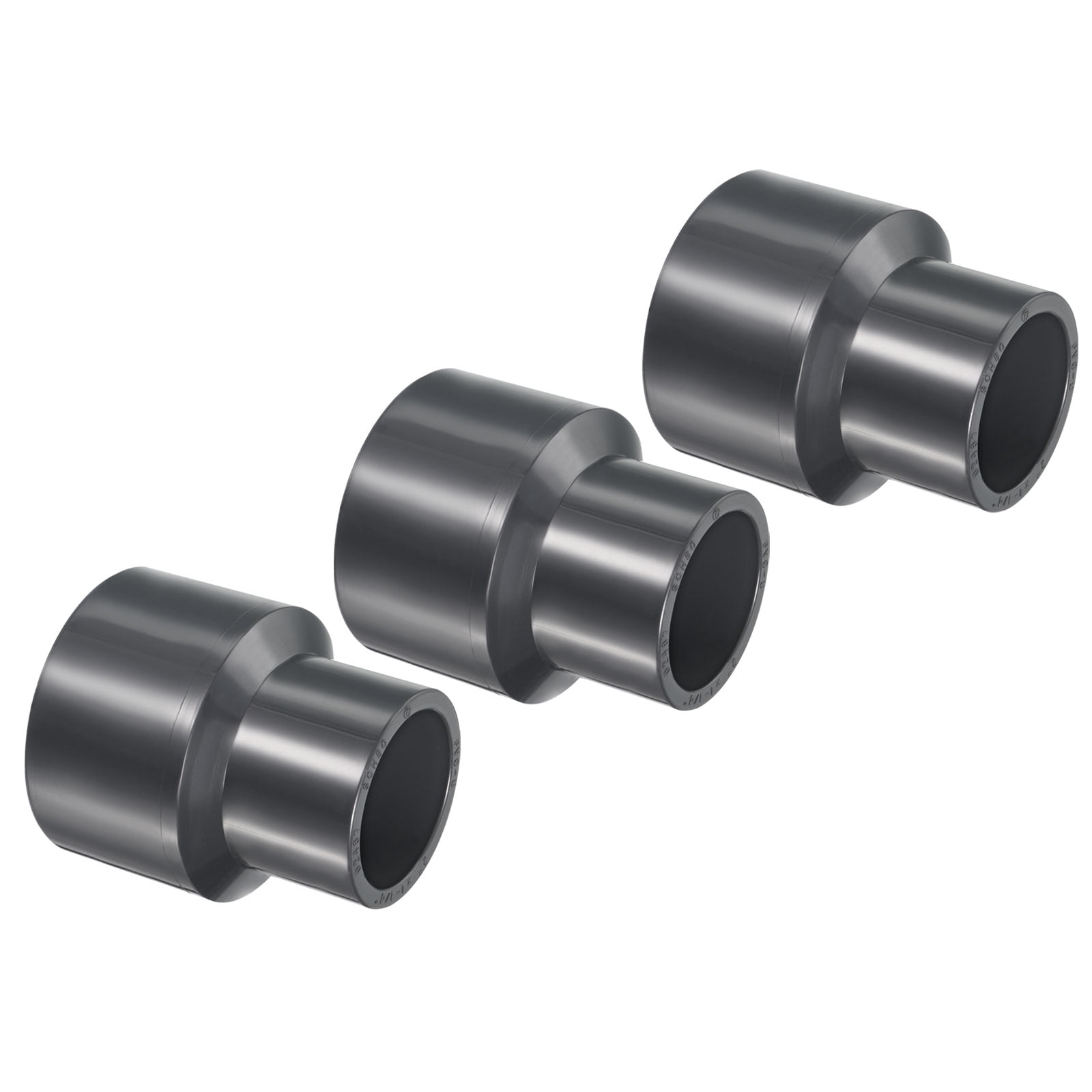 Uxcell 2"x1-1/4" UPVC Reducer Pipe Fitting SCH80 Straight Coupling ...