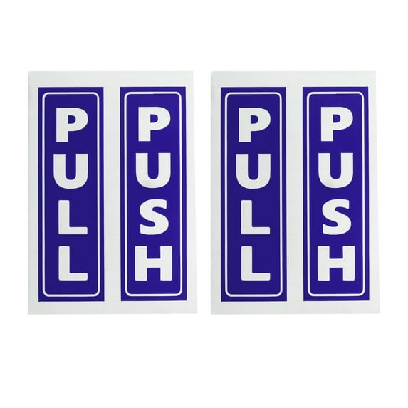 Uxcell 2"x5" PVC Adhesive Vertical Push Pull Door Sign Blue 2 Set ...