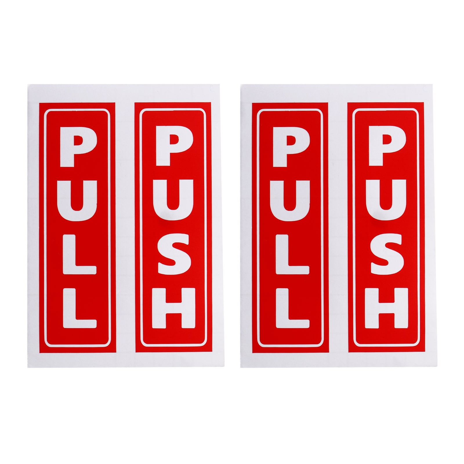 Uxcell 2"x5" Adhesive Vertical Push Pull Door Sign Red 2 Set - Walmart.com
