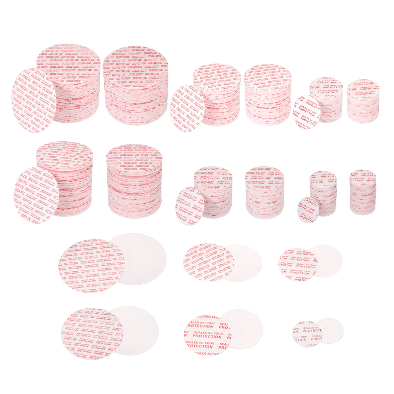 Uxcell 20/24/28/38/63/70mm Foam Lid Liner 600pcs Adhesive PS Pressure ...