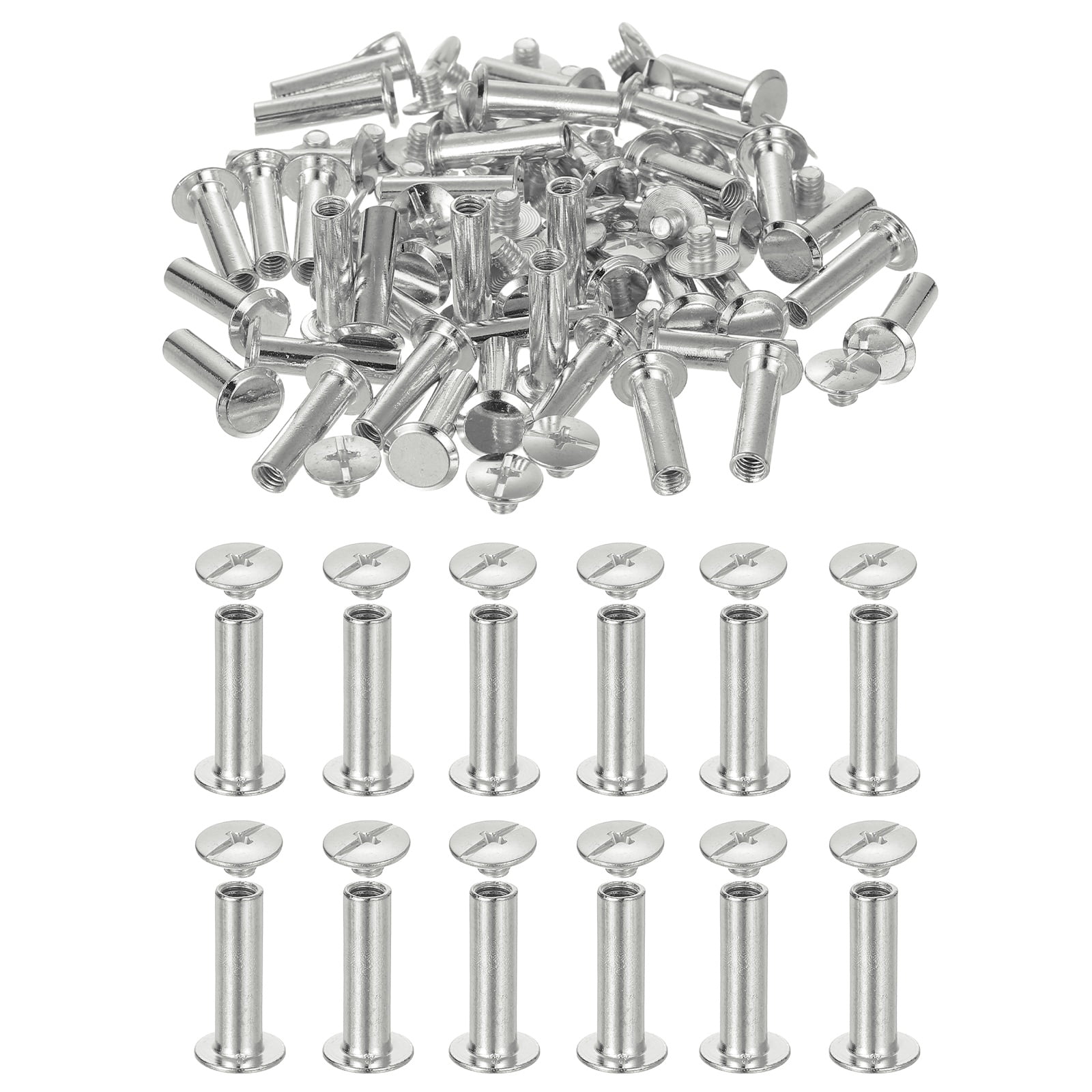 Uxcell 20.5mm Chicago Screws Leather Rivets, 60 Set Leather Rivets Nail ...