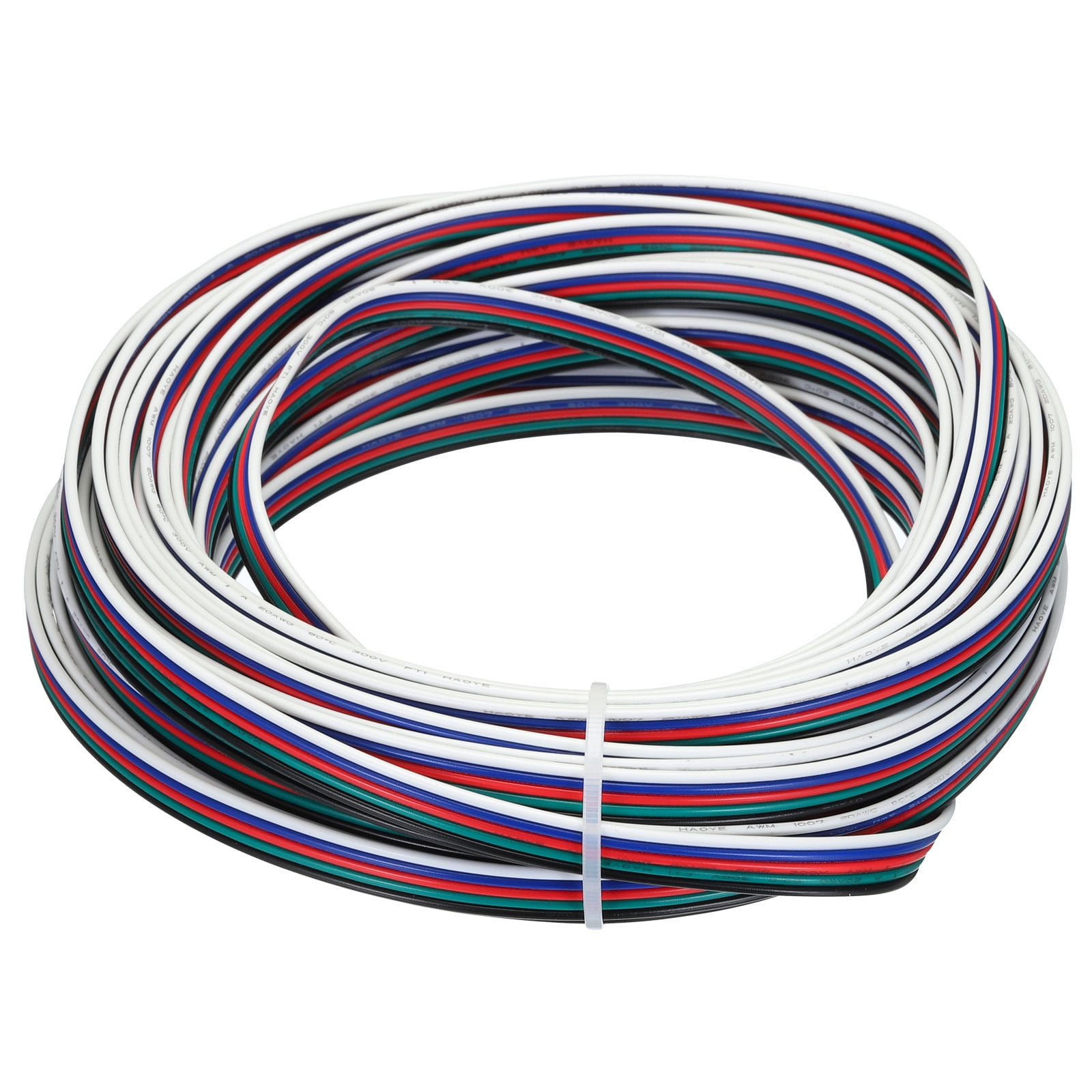 Uxcell 20 Gauge 5 Conductor Electrical Wire Tinned Copper Cable 49FT ...