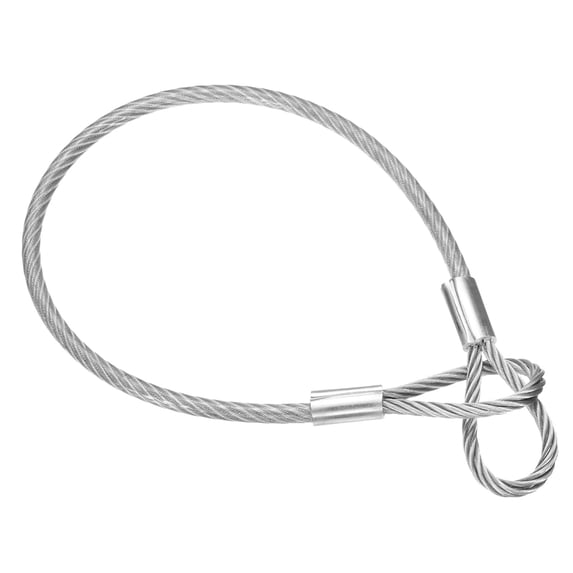 Uxcell 20 Inch Safety Cable Lock, 1 Pcs 304 Stainless Steel Security Wire Ropes Double Loop Anti ...