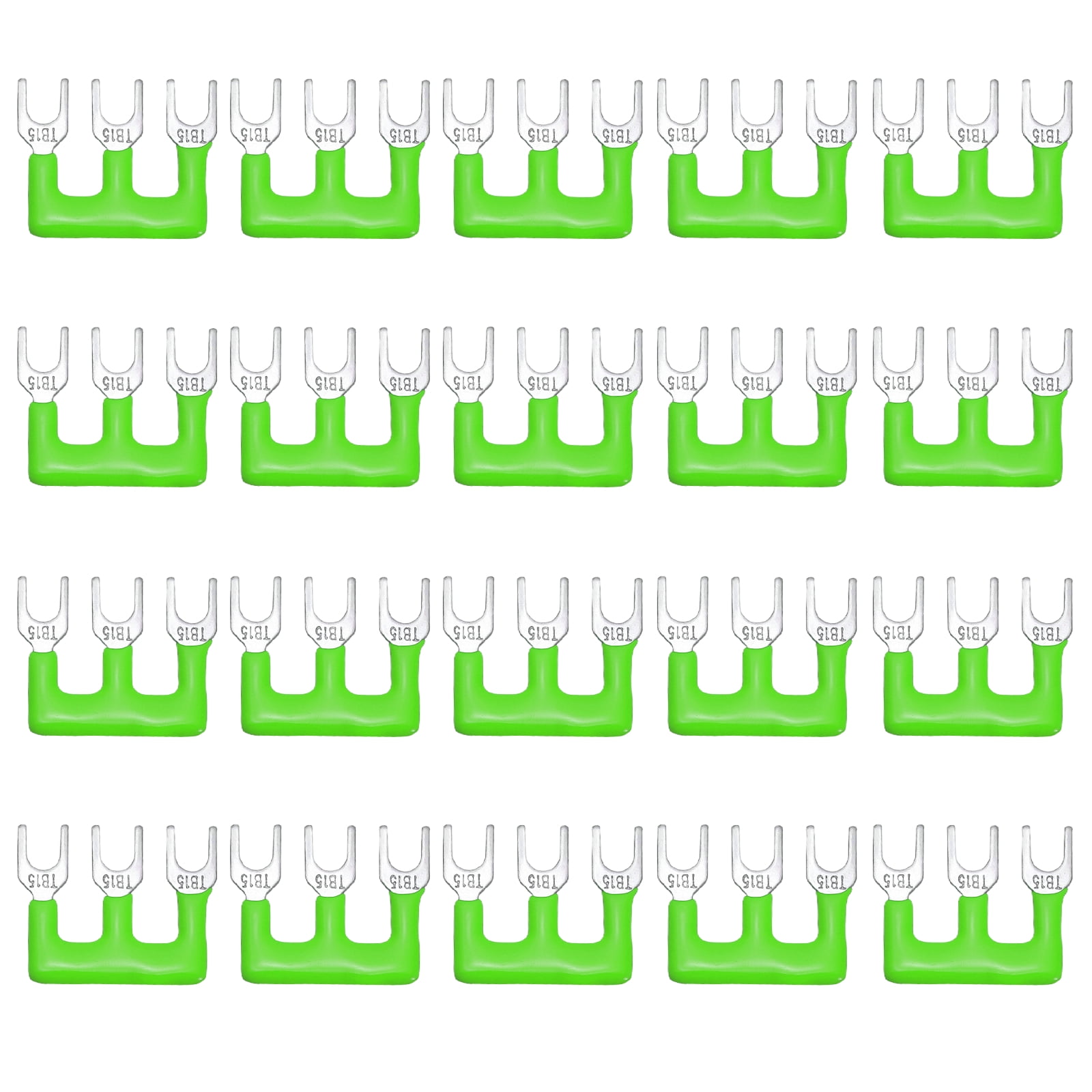 Uxcell 20 Pack 2-Postion 400V Pre Insulated Fork Type Terminal Strip ...
