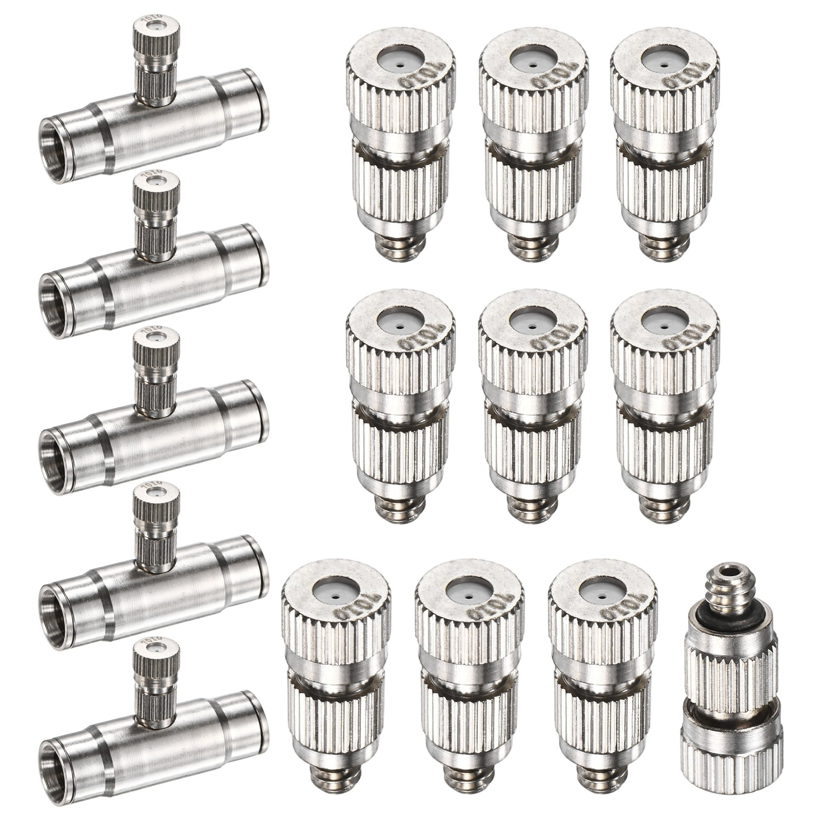 Uxcell 20-Pack Brass Misting Nozzle Tee Kit, 0.7mm Orifice Dia. High ...