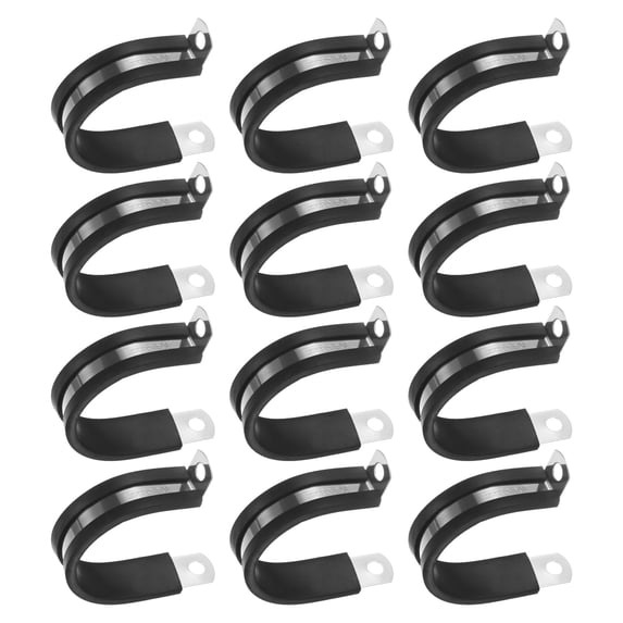 Uxcell 12 Pack Cable Clamps 35 mm 304 Stainless Steel Rubber R Shape ...