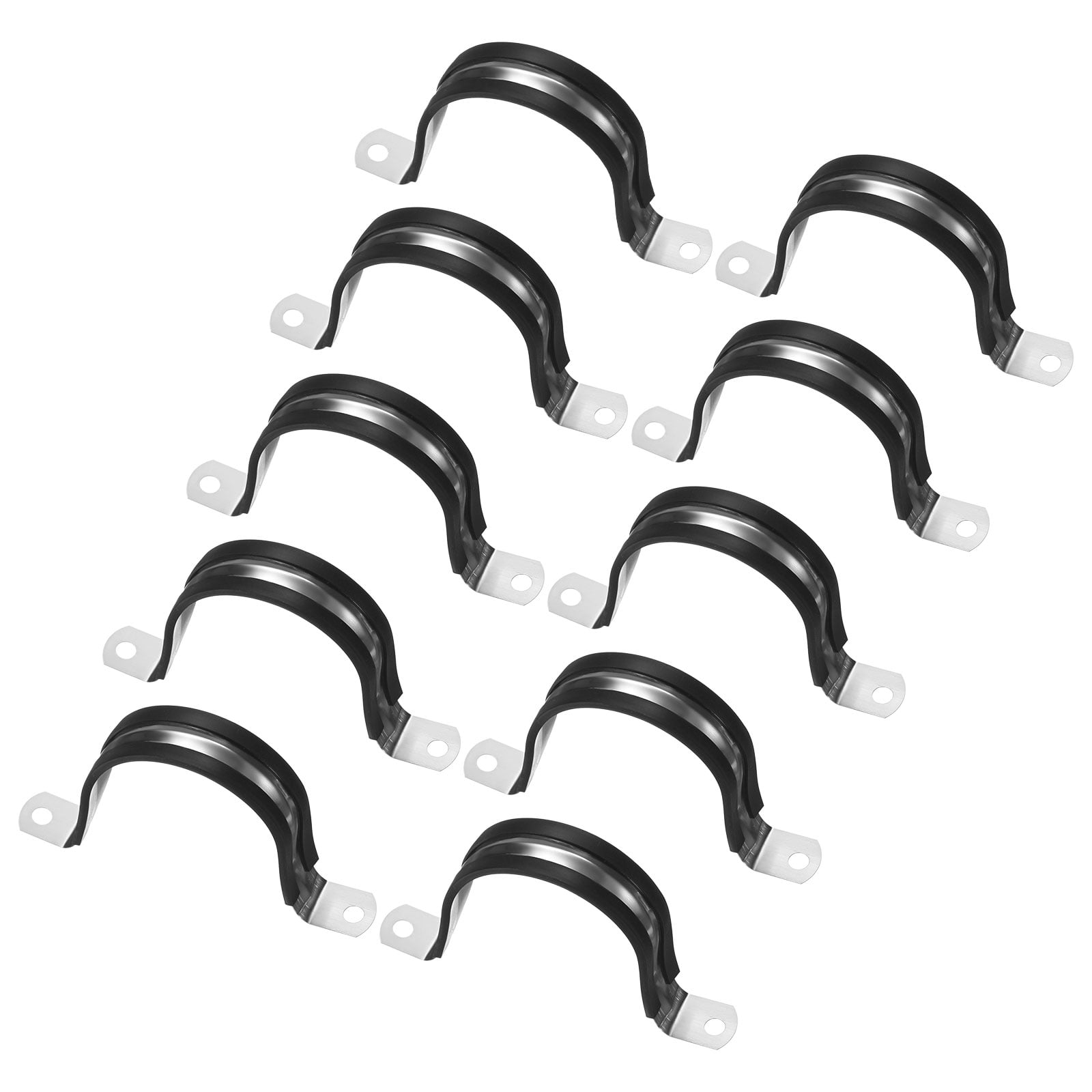 Uxcell 10 Pack Cable Clamps 2.36" 304 Stainless Steel Rubber U Shape ...