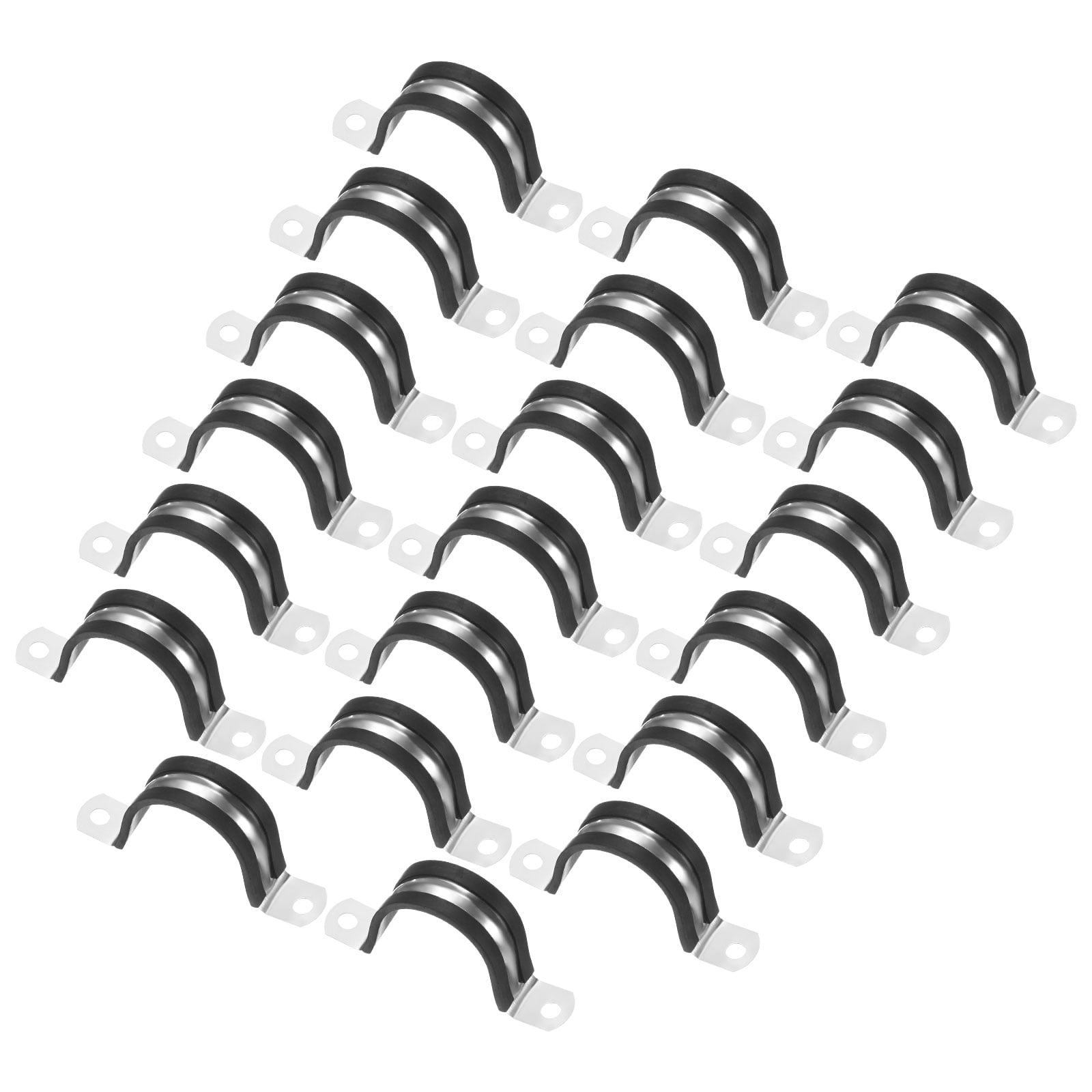 Uxcell 20 Pack Cable Clamps 1.57" 304 Stainless Steel Rubber U Shape ...
