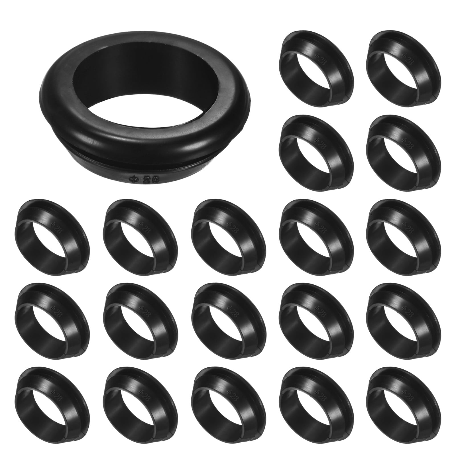 Uxcell 20-Pack Cable Railing Rubber Grommets, 28mm Drill Hole 23mm ID ...