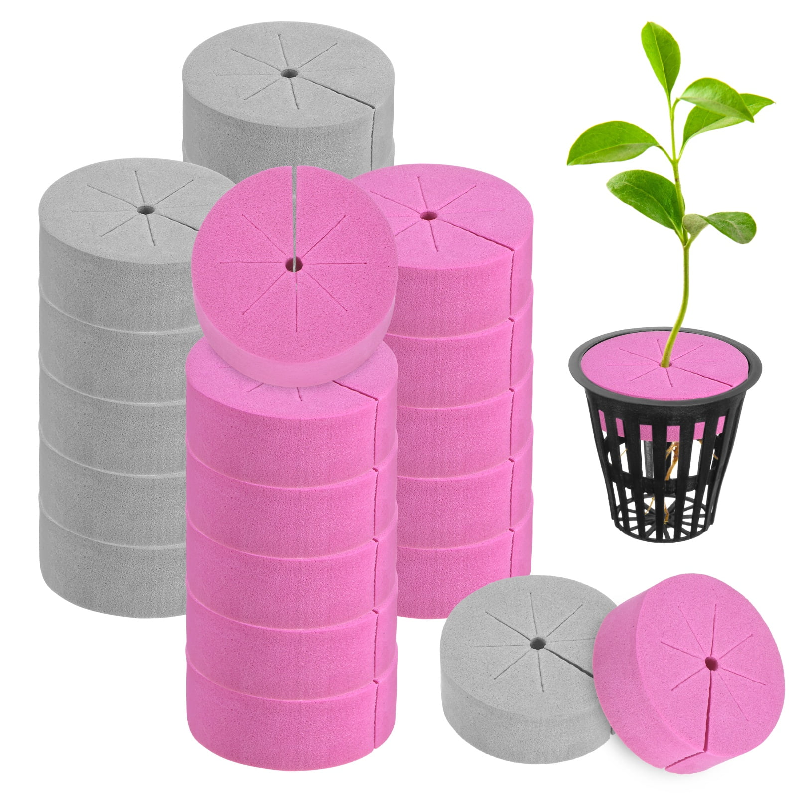 Uxcell 20-Pack Cloning Collars Inserts, Hydroponics Sponge Systems ...