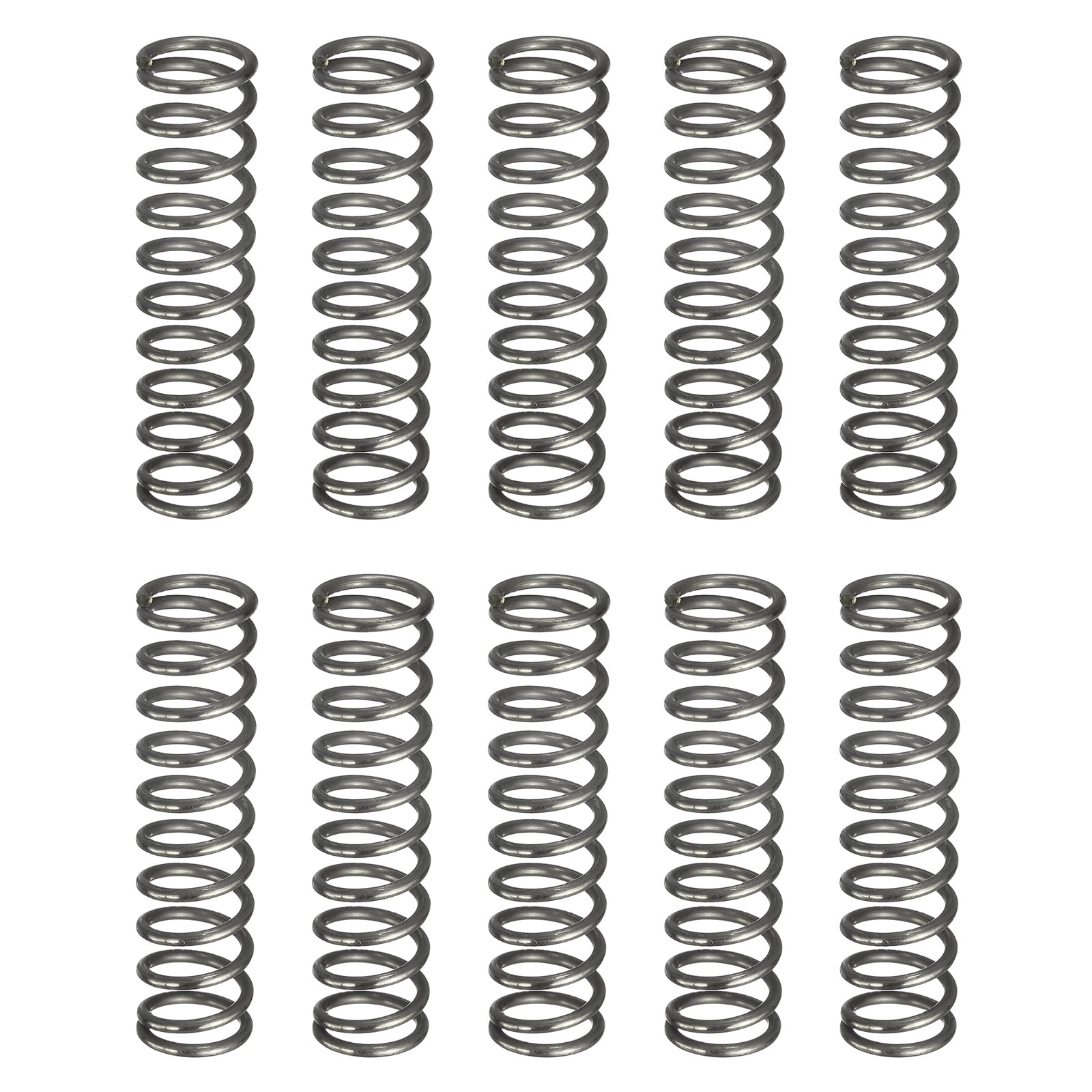 Uxcell 20 Pack Compression Spring, 10mm OD, 1.2mm Wire Size, 40mm Free ...