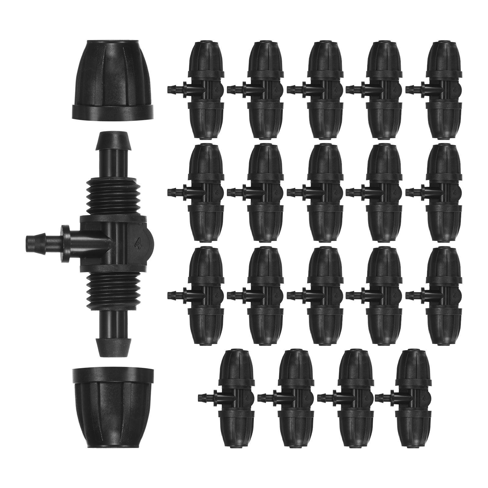 Uxcell 20-Pack Drip Irrigation Barbed Locking Tubing Fittings, 3/8 to 1 ...
