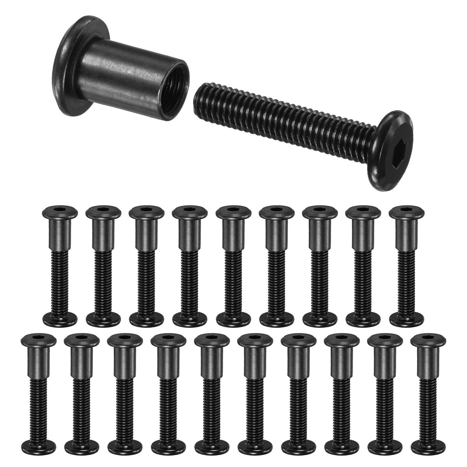 Uxcell 20-Pack Hex Drive Socket Cap Bolt M8 x 40mm Carbon Steel for ...