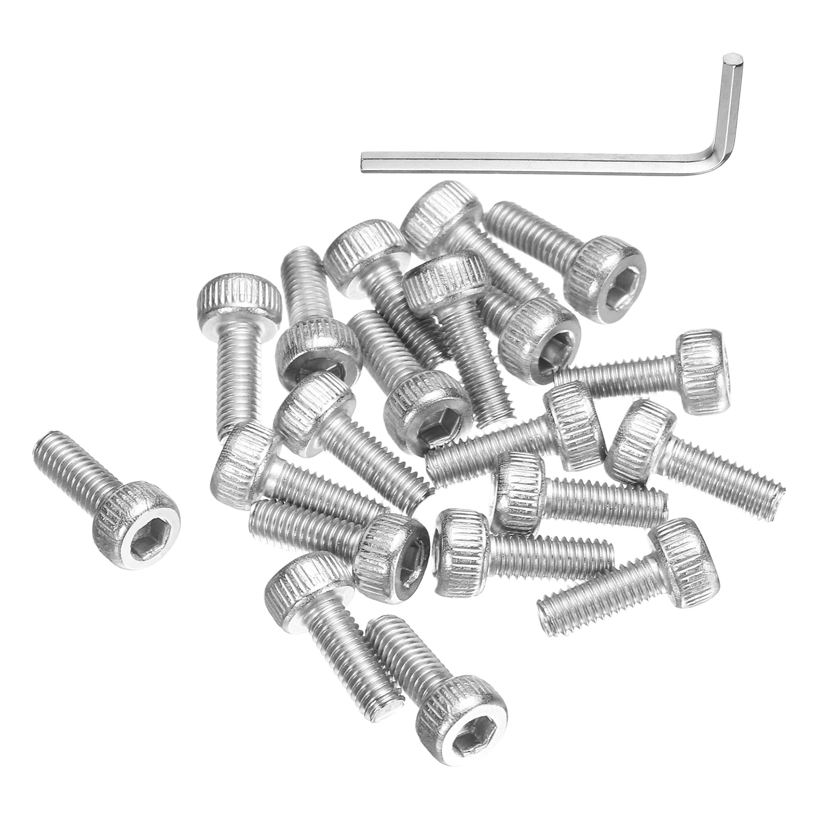 Uxcell 20 Pack Hex Socket Head Cap Screws Bolts, M3x8mm 304 Stainless Steel Socket Drive Machine ...