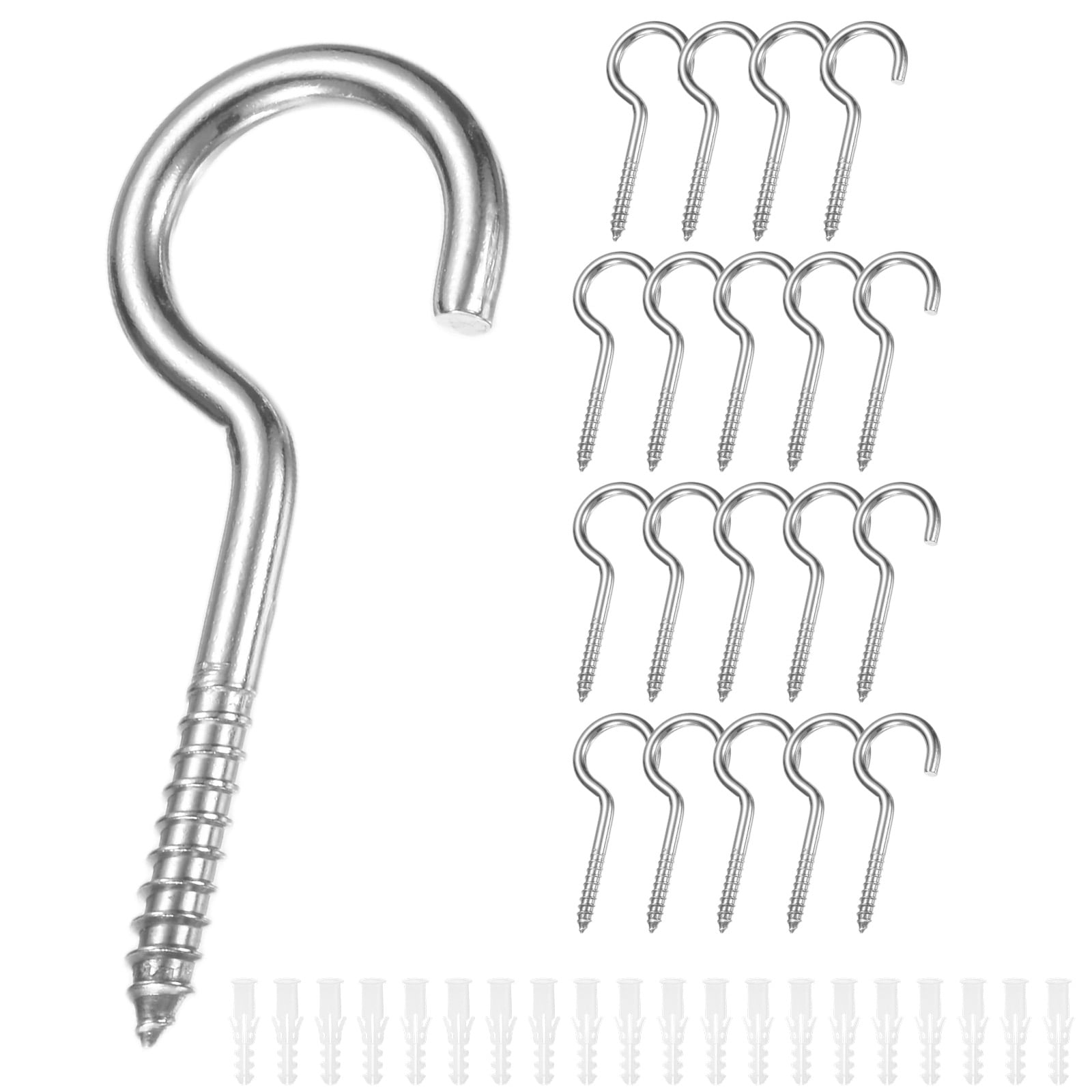 Uxcell 20-Pack Hooks Screw, M5 2.6" 304 Stainless Steel Heavy Self ...