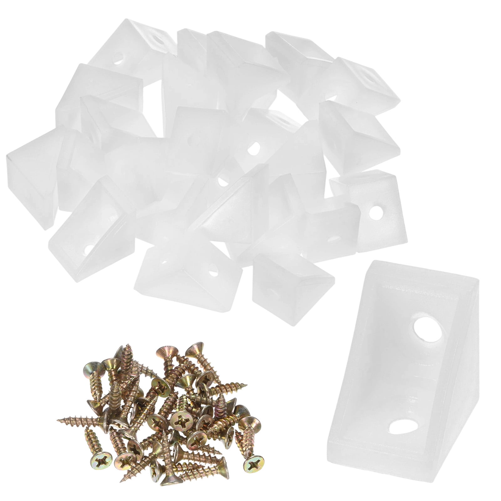 Uxcell 20-Pack L-Shape Corner Brace, 0.78 x 0.78 in Nylon Plastic Right ...