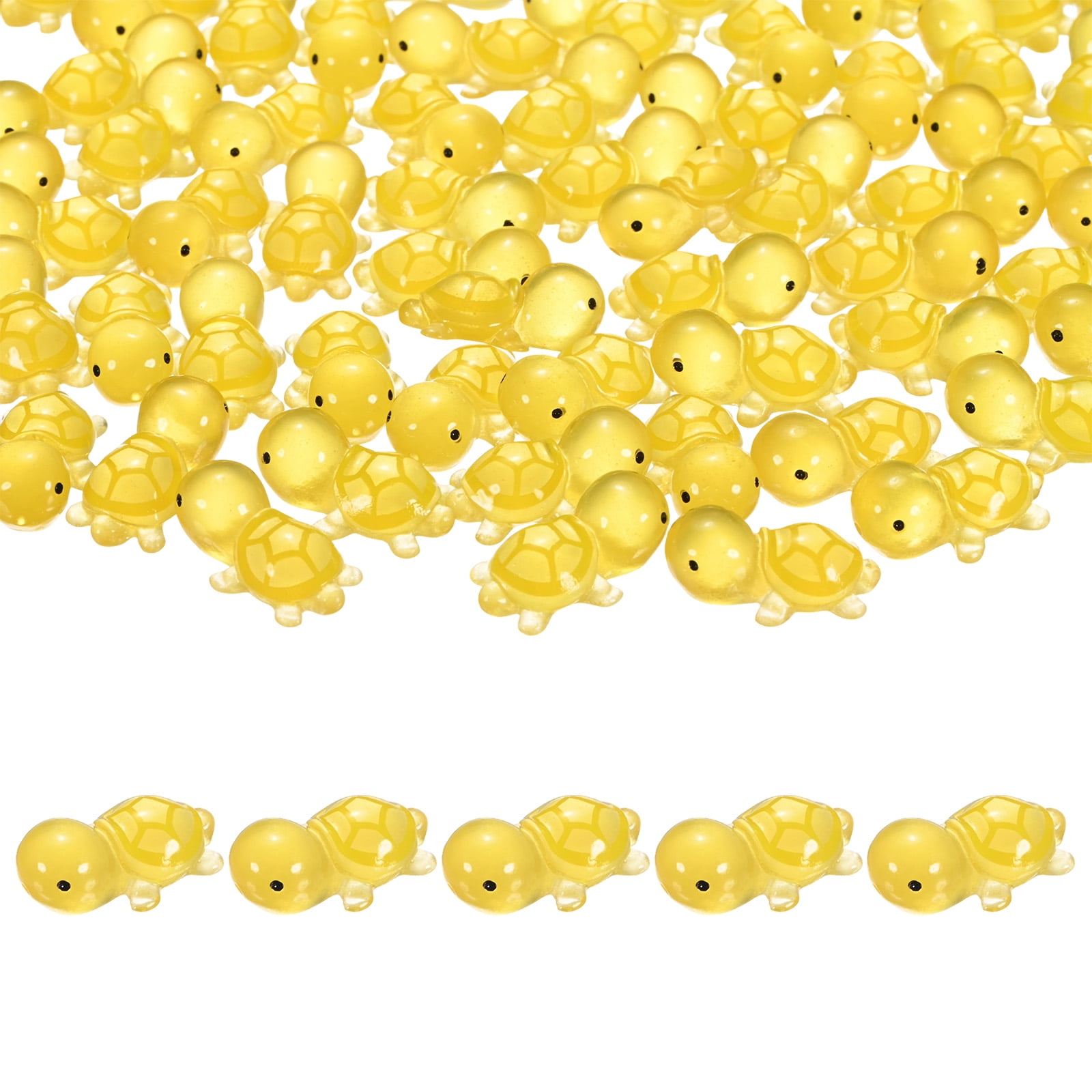 Uxcell 20-Pack Luminous Mini Resin Turtles, Glow in The Dark Tiny Sea ...