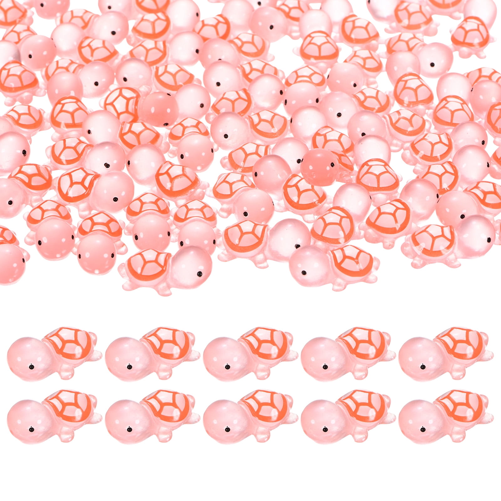 Uxcell 20-Pack Luminous Mini Resin Turtles, Glow in The Dark Tiny Sea ...