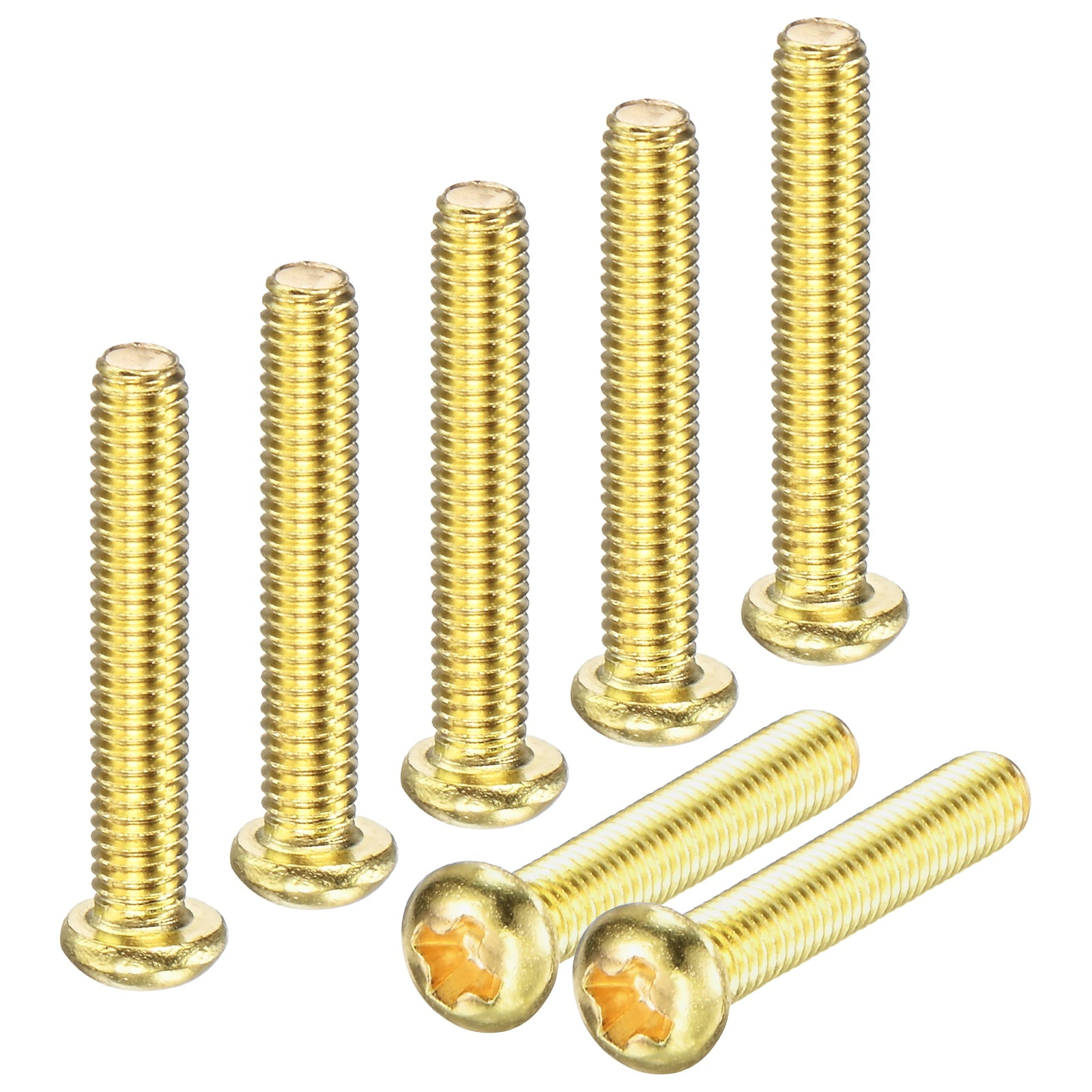 Uxcell 20-Pack M3x18mm Pan Head Machine Screws Brass Cross Head Fully ...