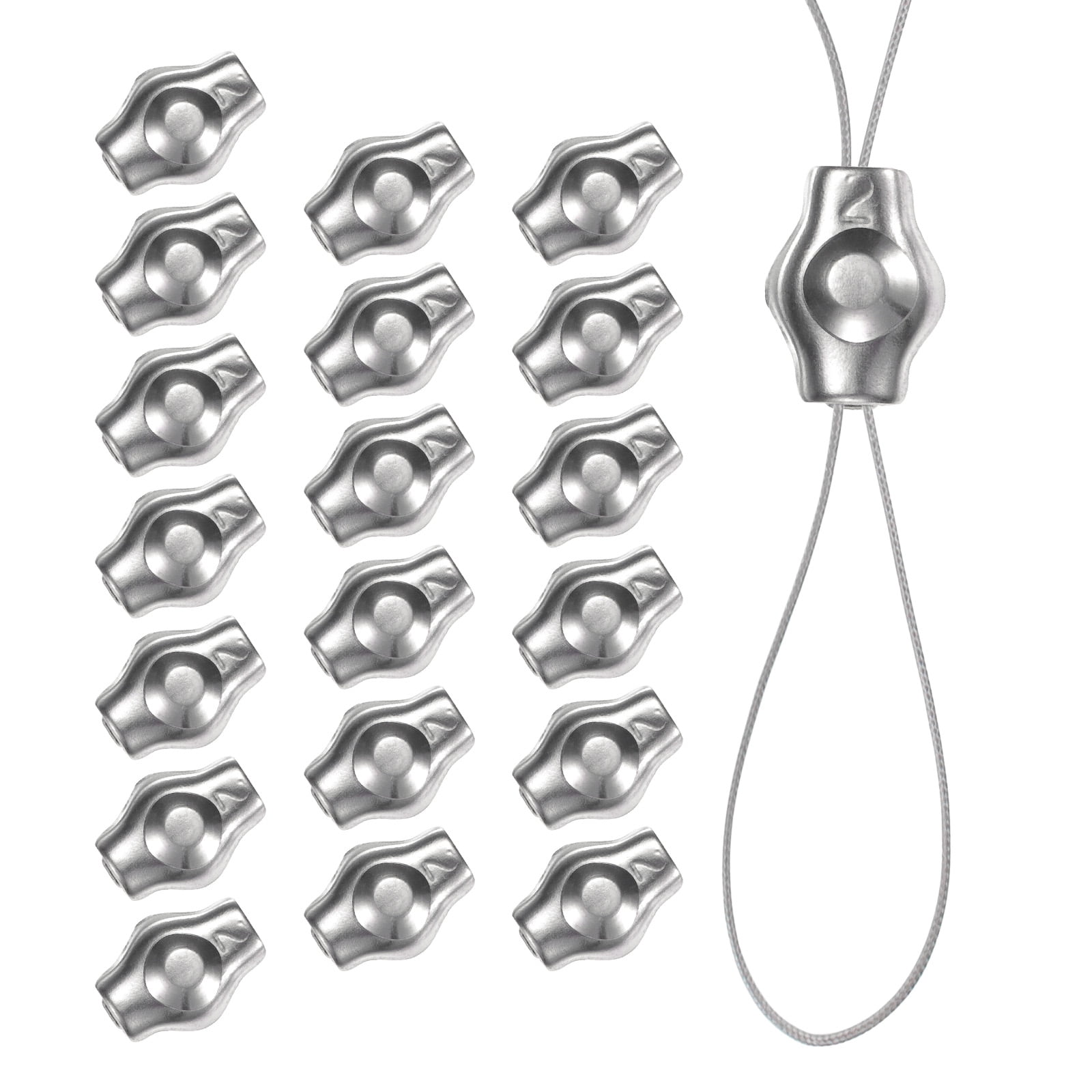 Uxcell 20-Pack M4 Wire Rope Clips Duplex Double Bolt Stainless Steel ...