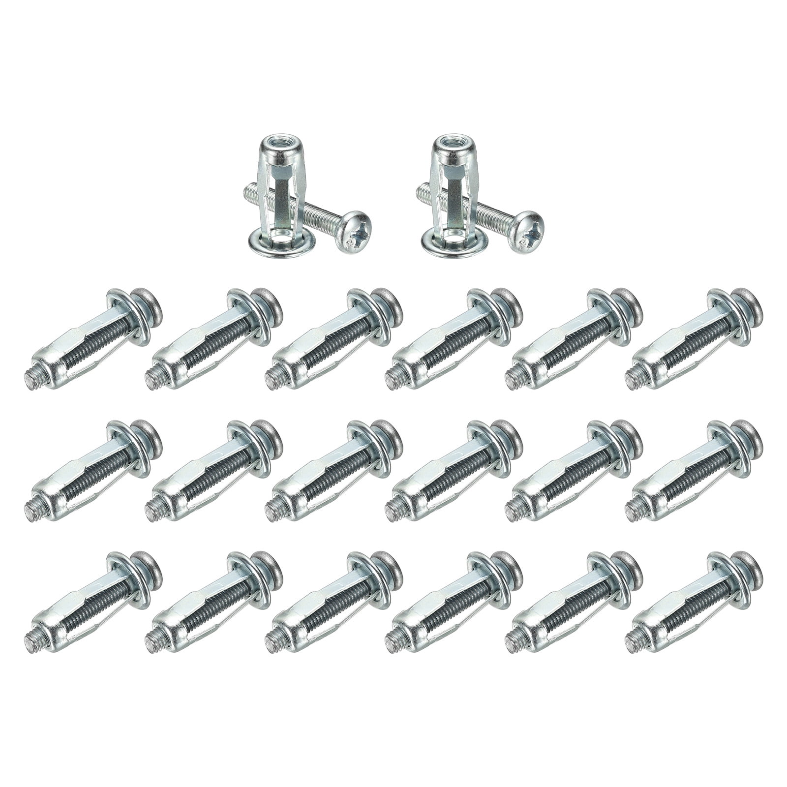 Uxcell 20-Pack M4 x 20 Hollow Door Anchor Set, Petal Nuts Expansion ...